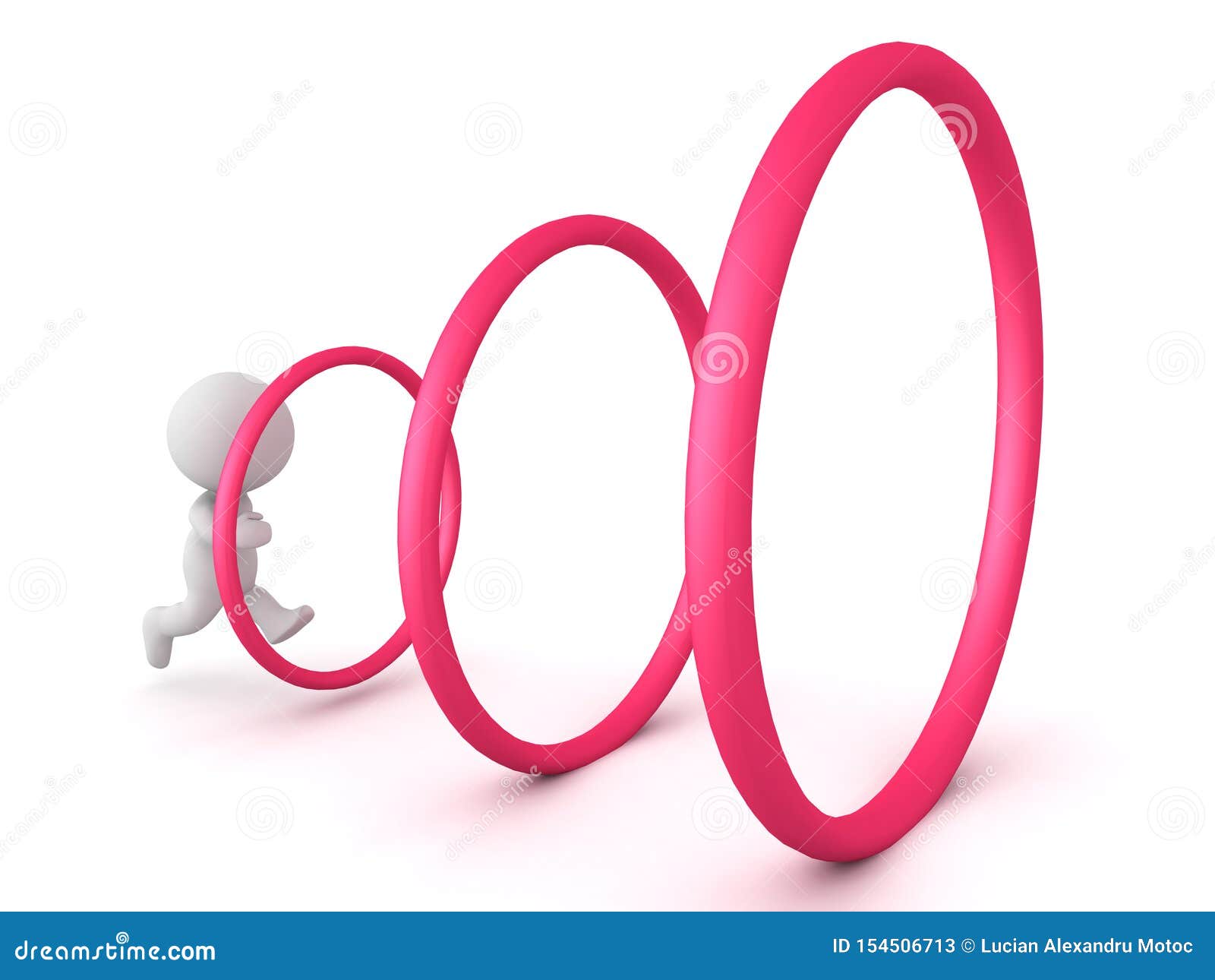 3D Character Jumping through Increasingly Larger Red Hoops Stock ... 3D Character Jumping through Increasingly Larger Red Hoops Stock ...