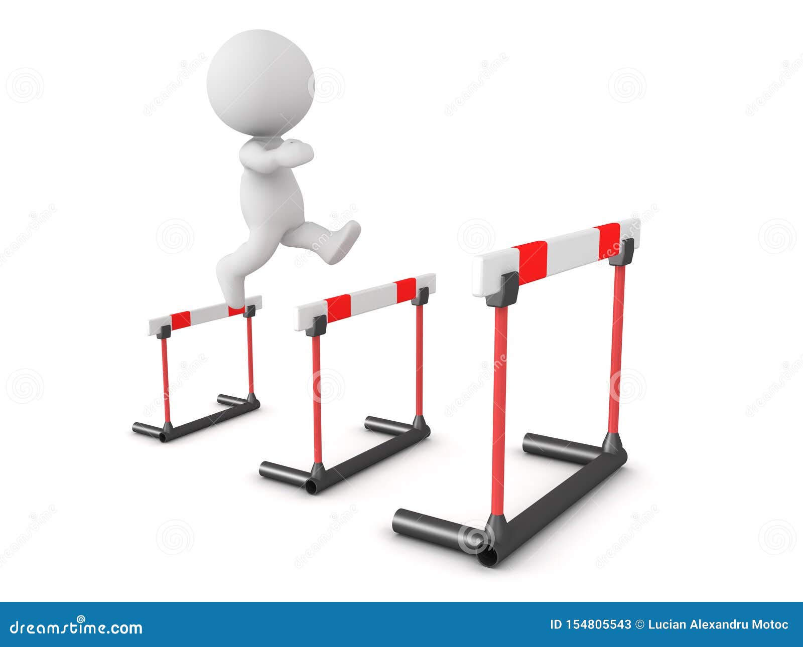 3D Character Jumping Over Increasingly Larger Hurdles Stock ... 3D Character Jumping Over Increasingly Larger Hurdles Stock ...