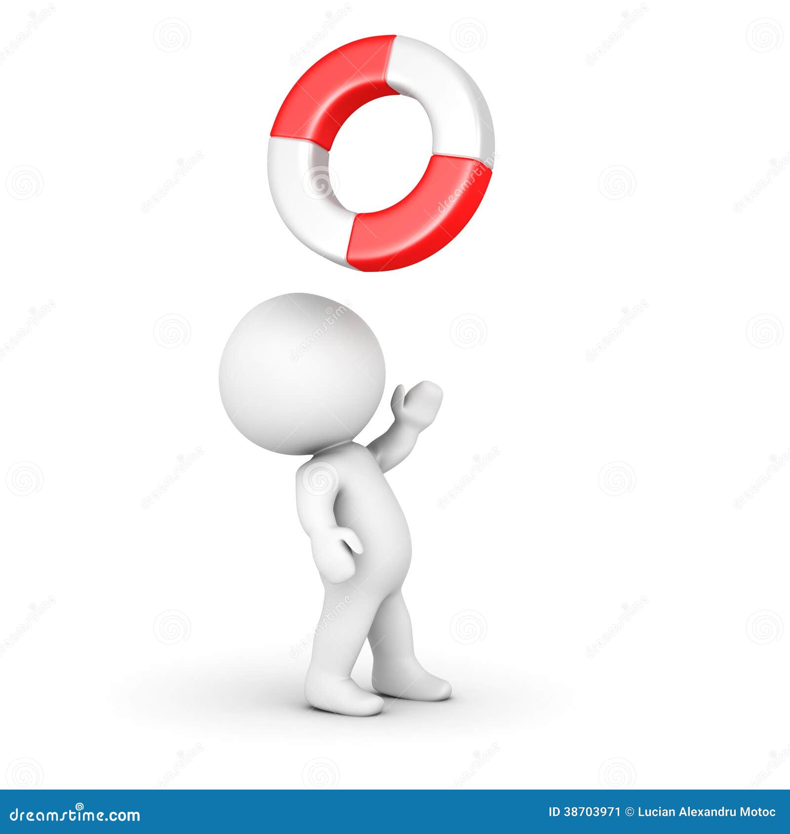 3D Character Looking for Help Stock Illustration - Illustration of ...