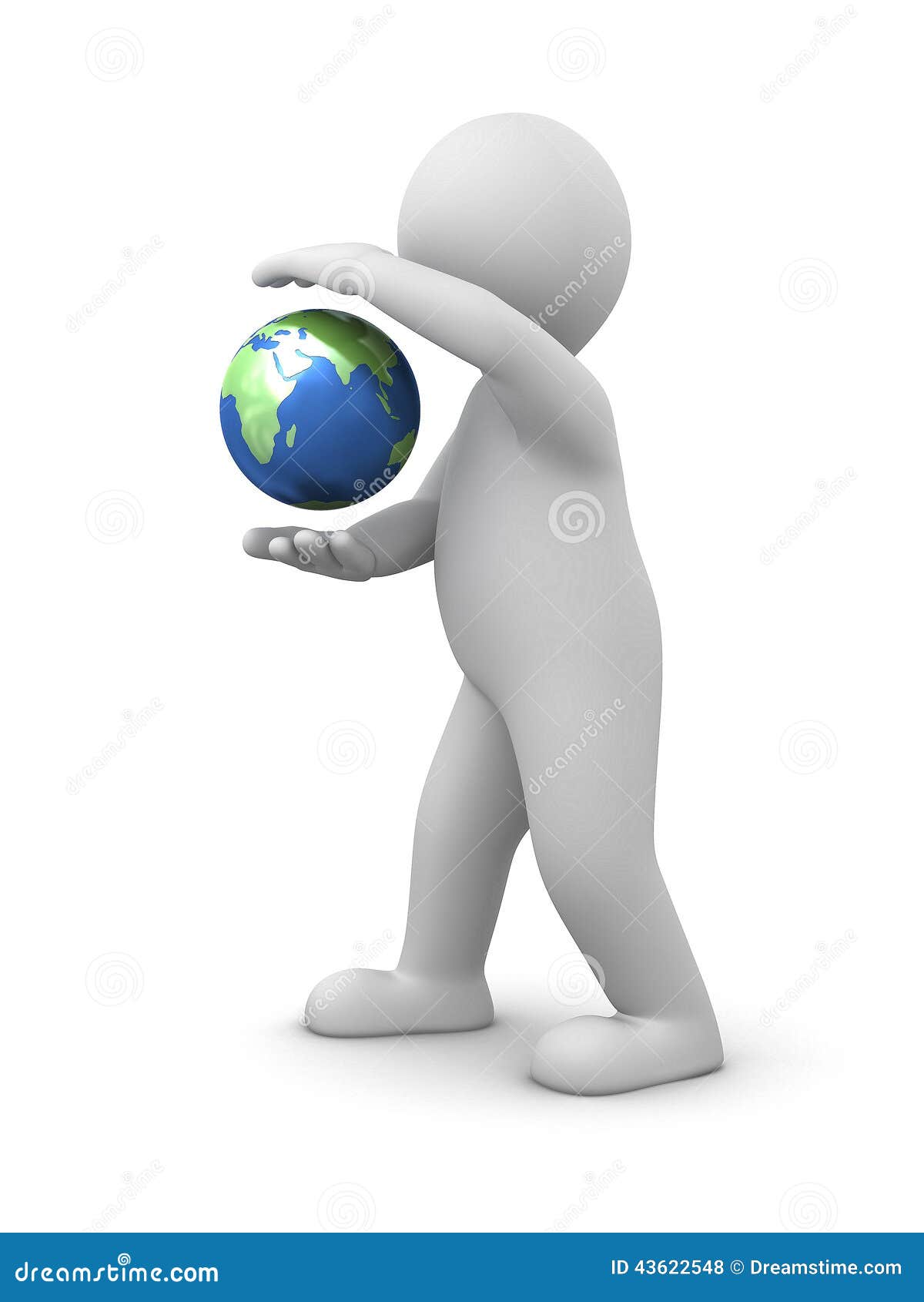 3D Character and Lovely Earth Stock Illustration - Illustration of hint ...