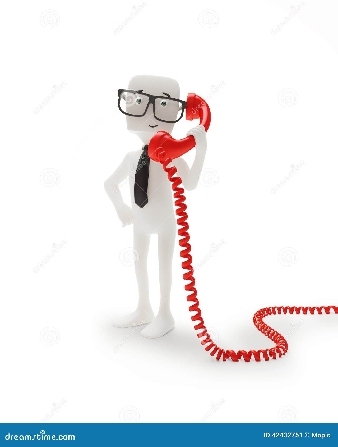 3D Character Making a Phone Call Stock Illustration - Illustration of ...