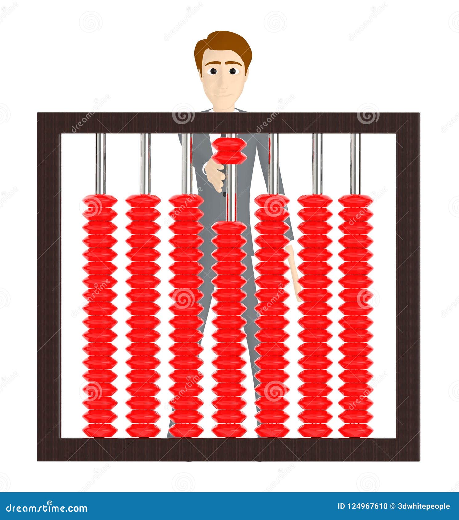 3d Character , Man and a Abacus Stock Illustration - Illustration of ...