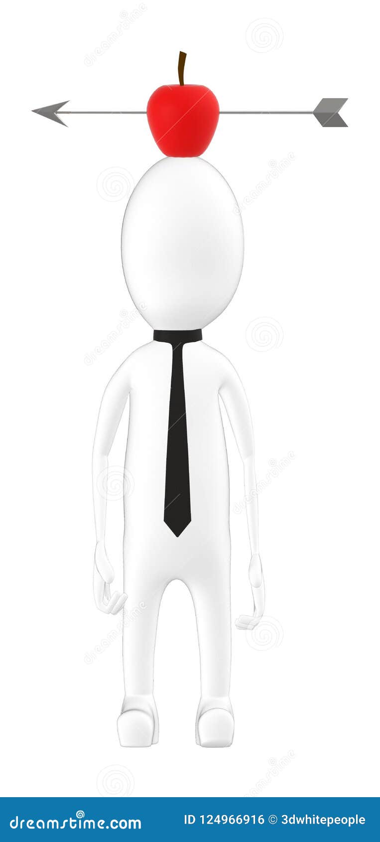 3d Character , Man and a Apple with Arrow in it on Head Stock ...