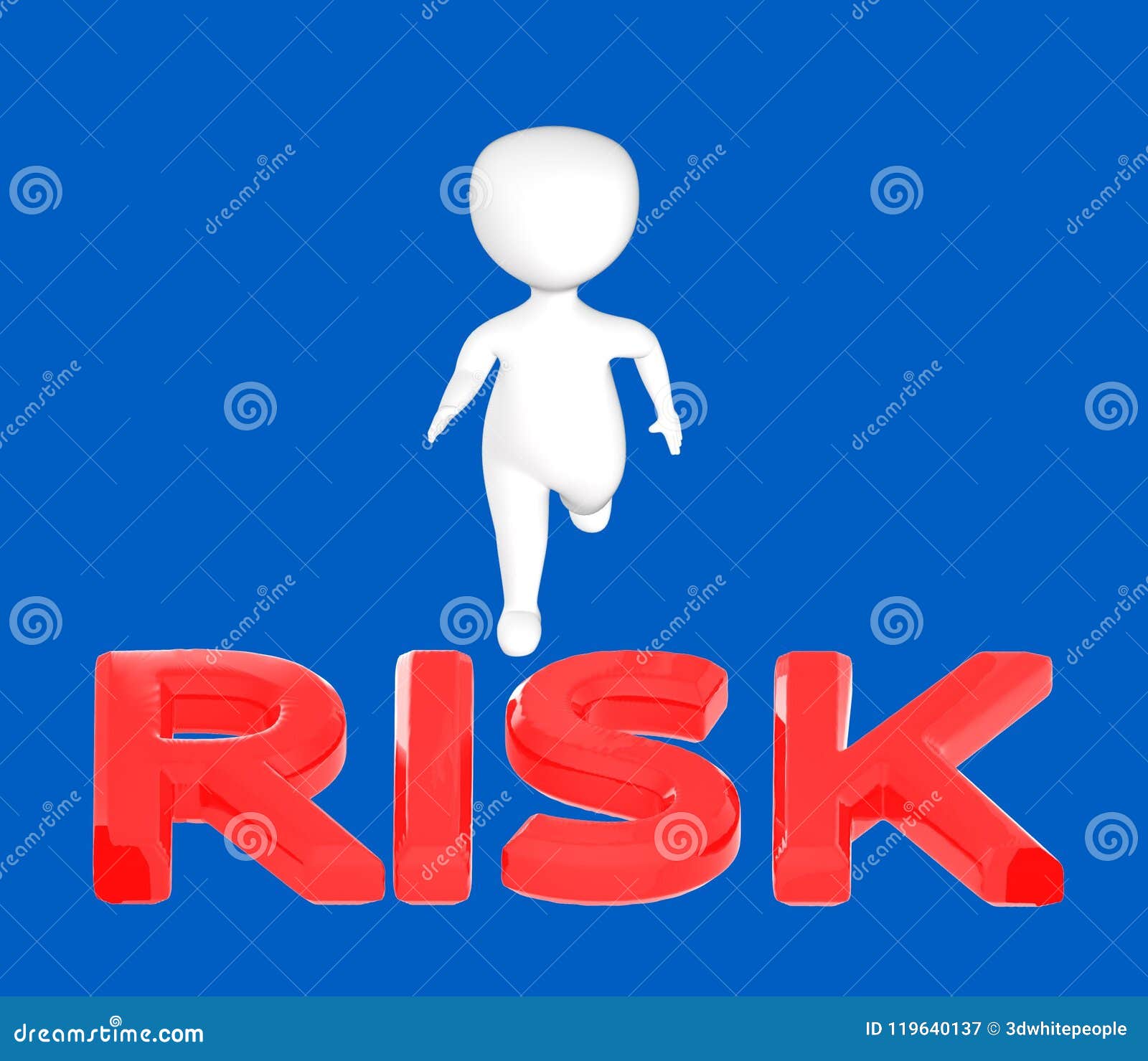 3d Character , Man Approaching Towards Risk Stock Illustration ...