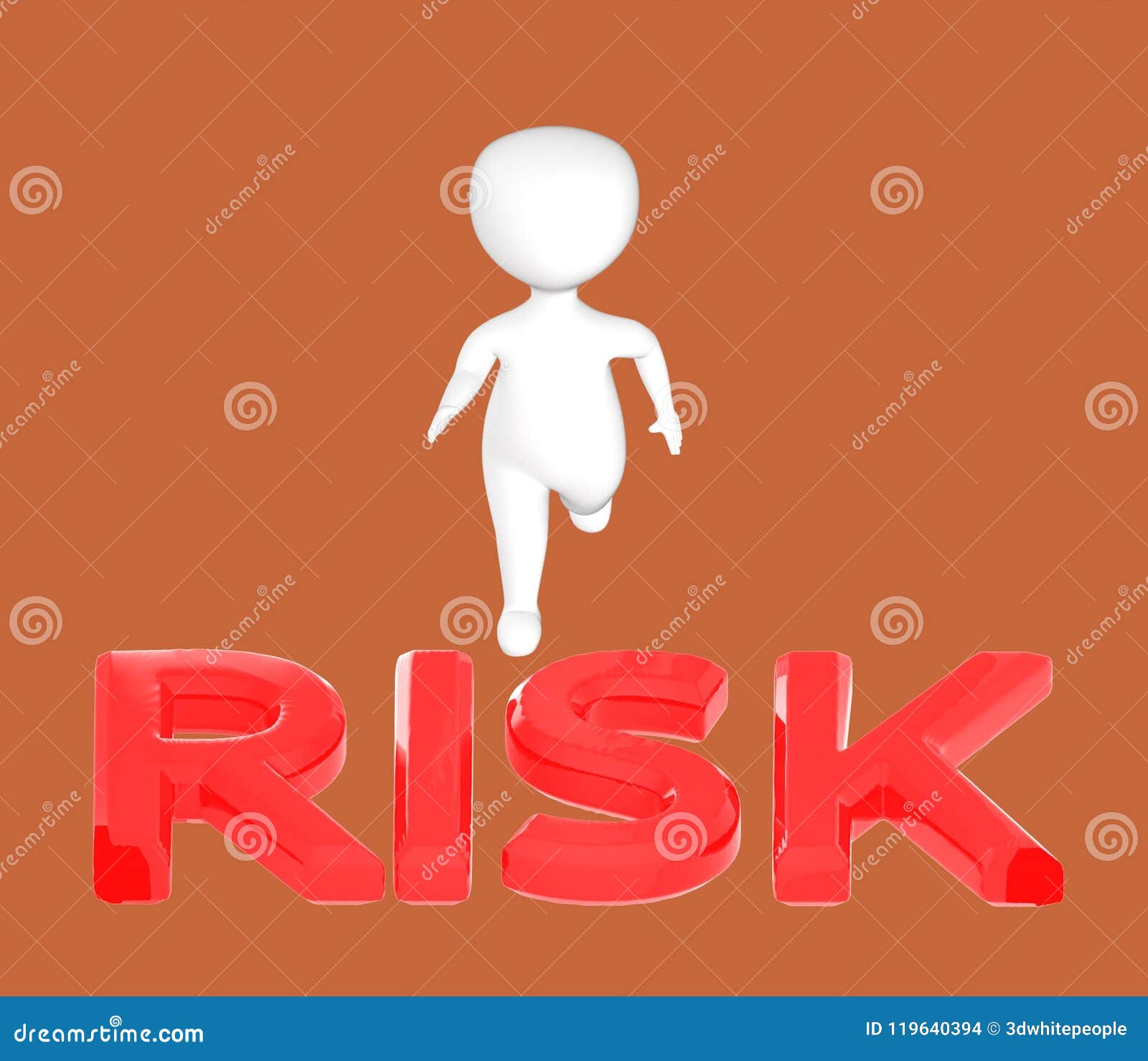 3d Character , Man Approaching Towards Risk Stock Illustration ...
