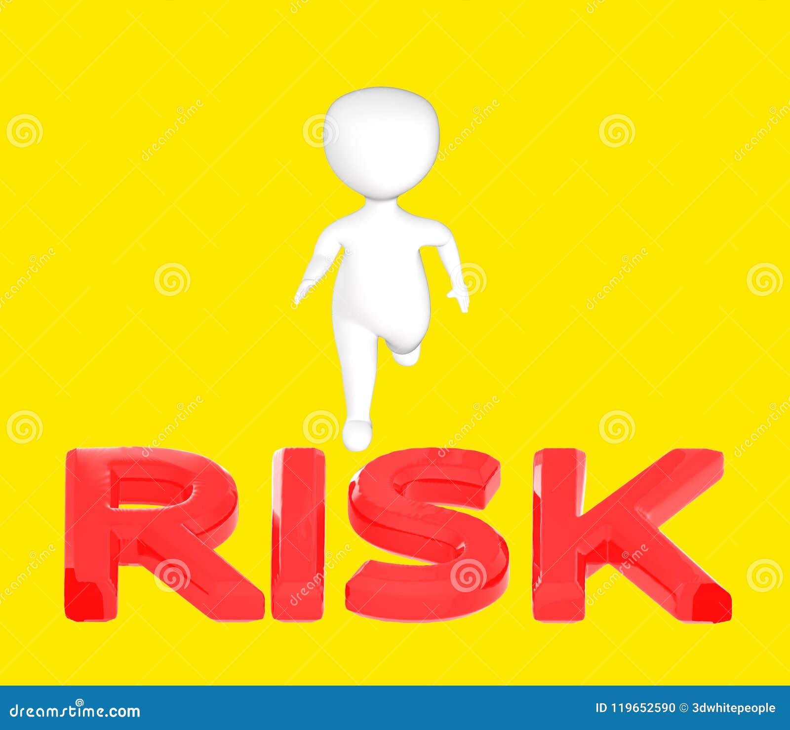 3d Character , Man Approaching Towards Risk Stock Illustration ...