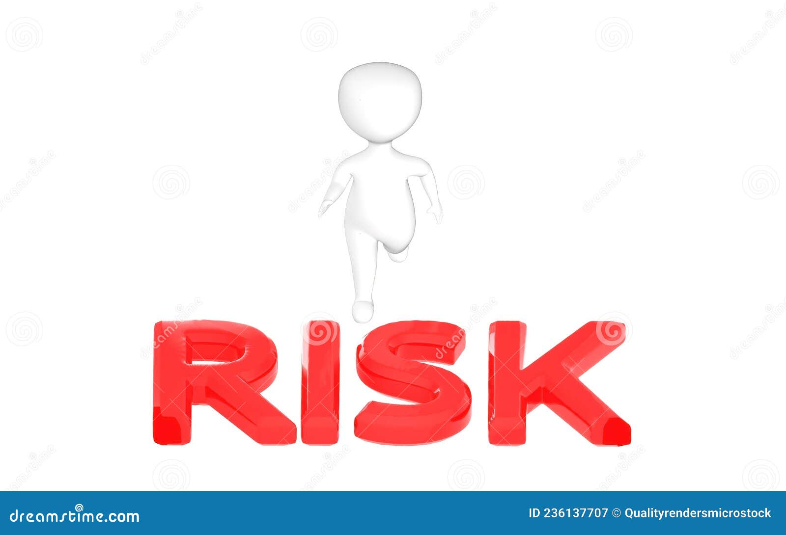 3d Character , Man Approaching Towards Risk Stock Illustration ...
