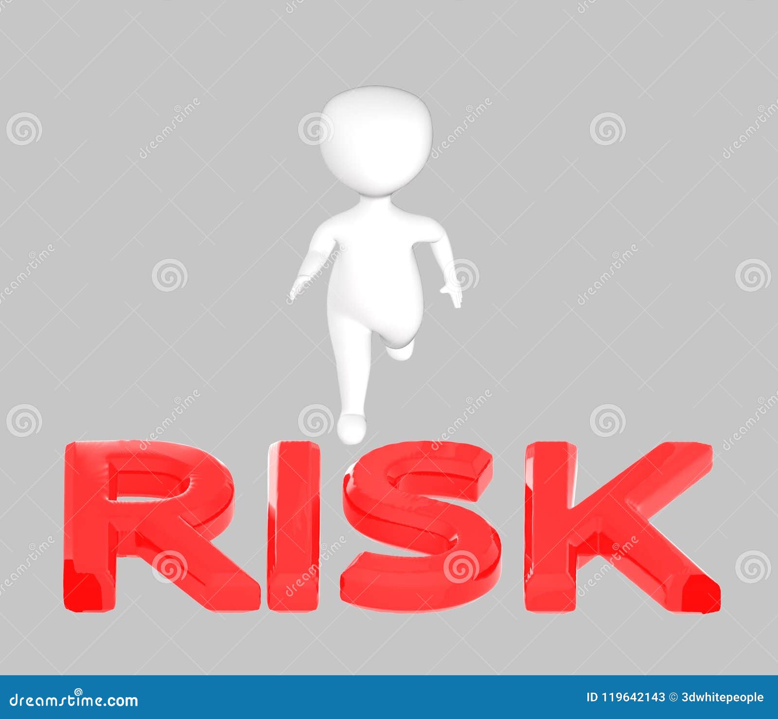 3d Character , Man Approaching Towards Risk Stock Illustration ...