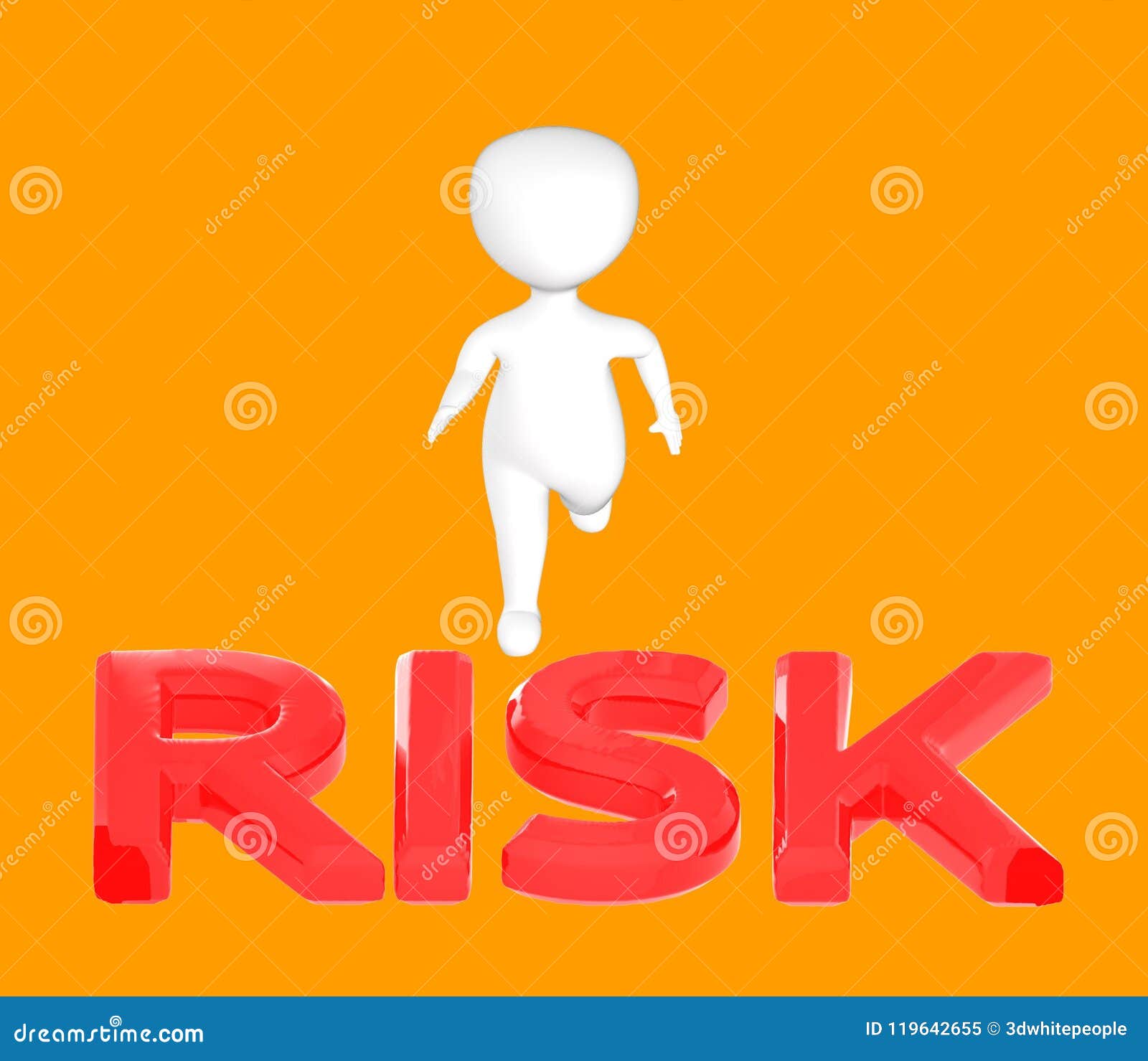 3d Character , Man Approaching Towards Risk Stock Illustration ...