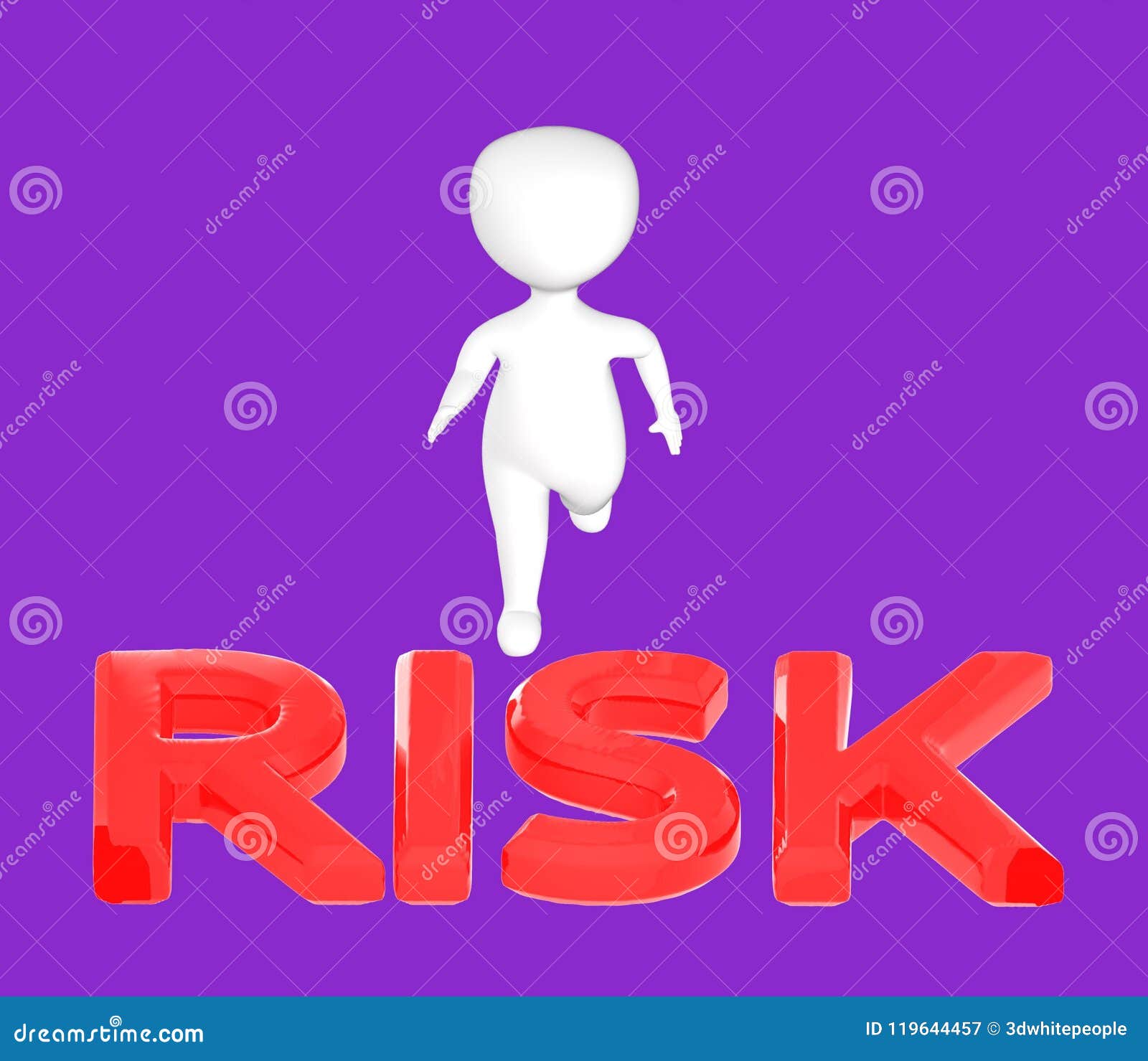 3d Character , Man Approaching Towards Risk Stock Illustration ...