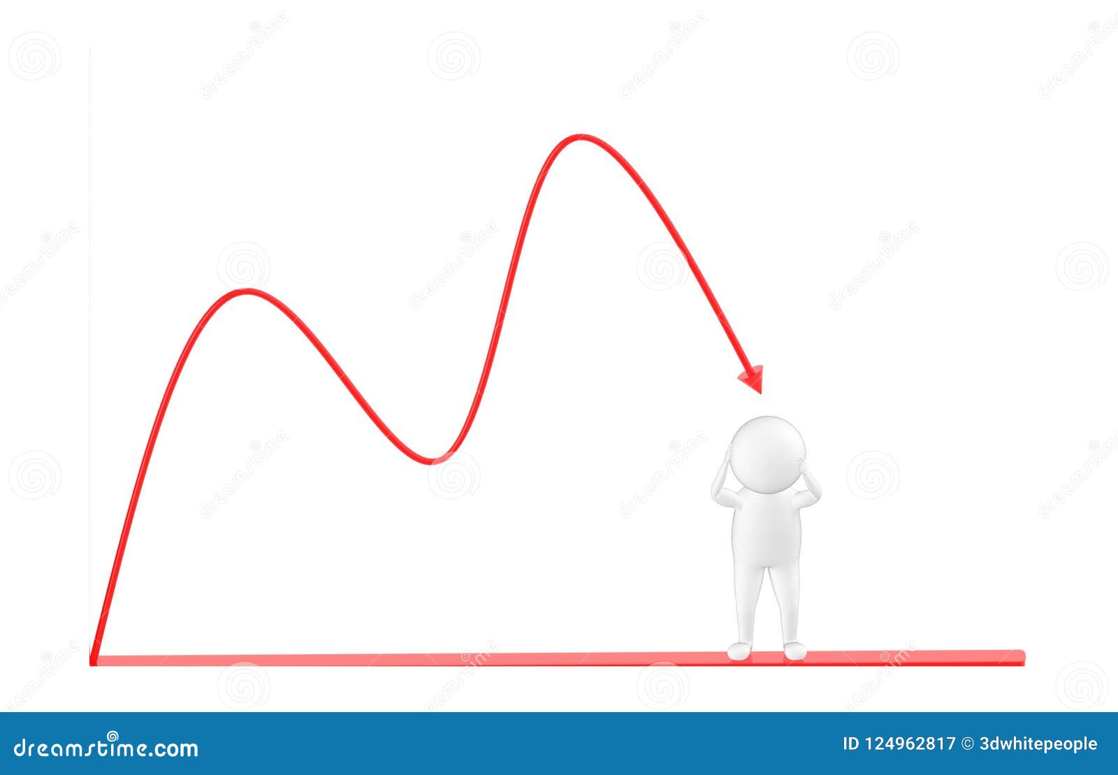 3d Character , Man , Arrow Hit Over His Head Stock Illustration ...