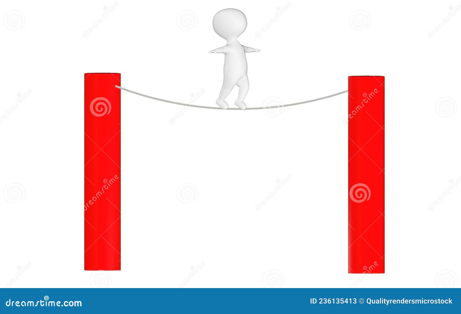 3d Character , Man Balancing and Walking through Rope Stock ...