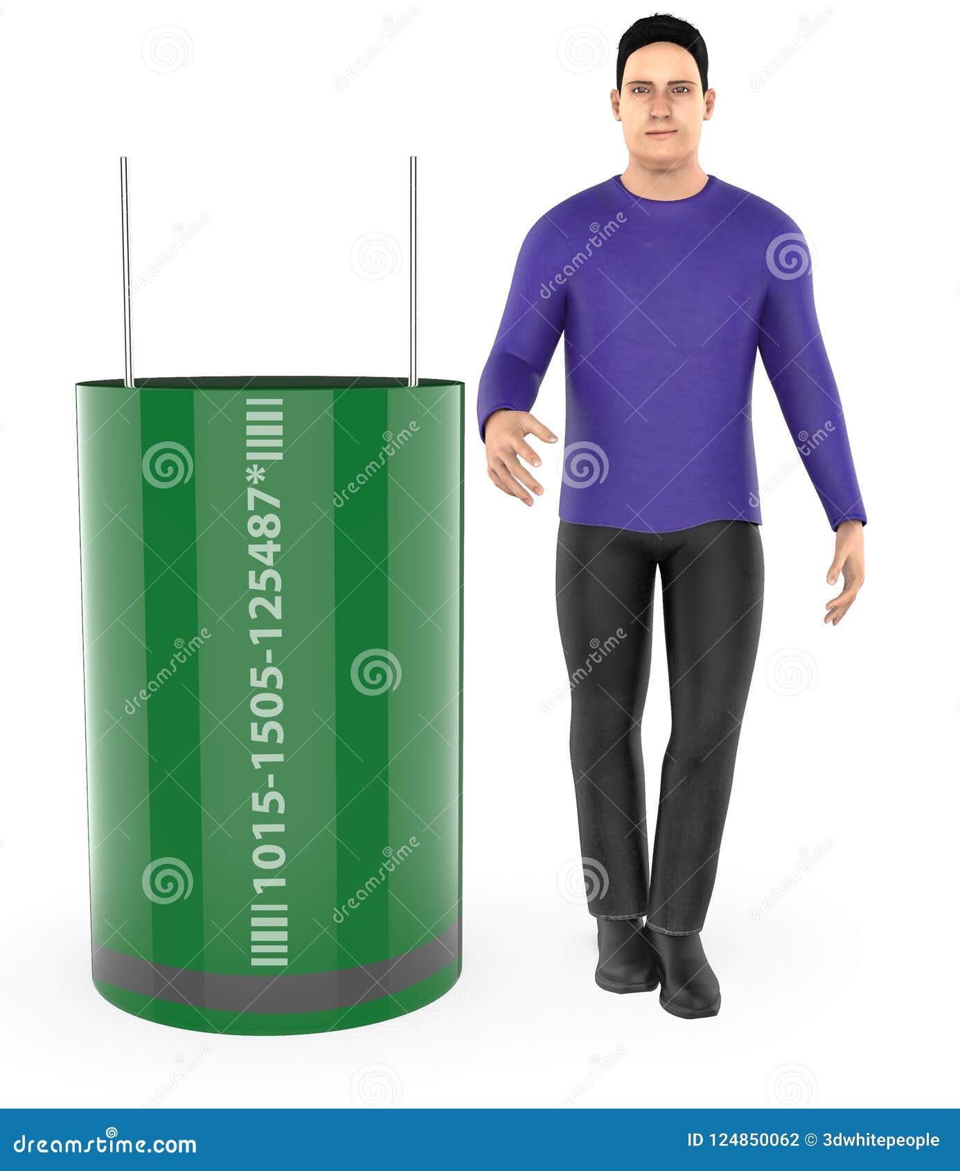 3d Character , Man And Capacitor Royalty-Free Stock Image ...
