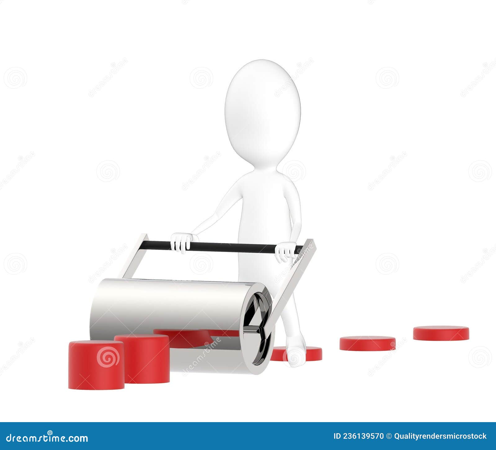 3d Character , Man Character Rolling Over Cylinders and Squeeze Stock ...