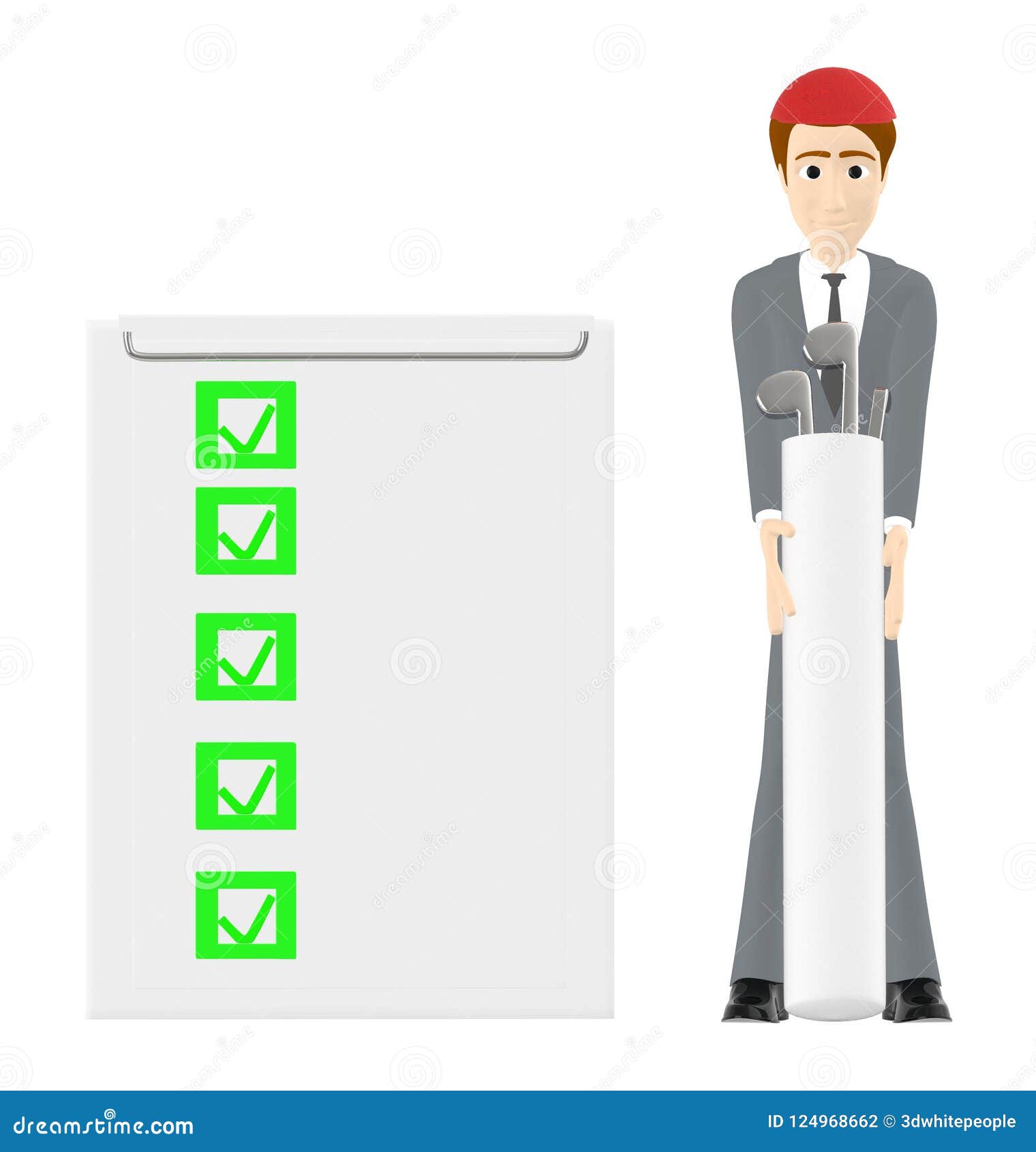 3d Character , Man Checkmark List , Tick Stock Illustration ...