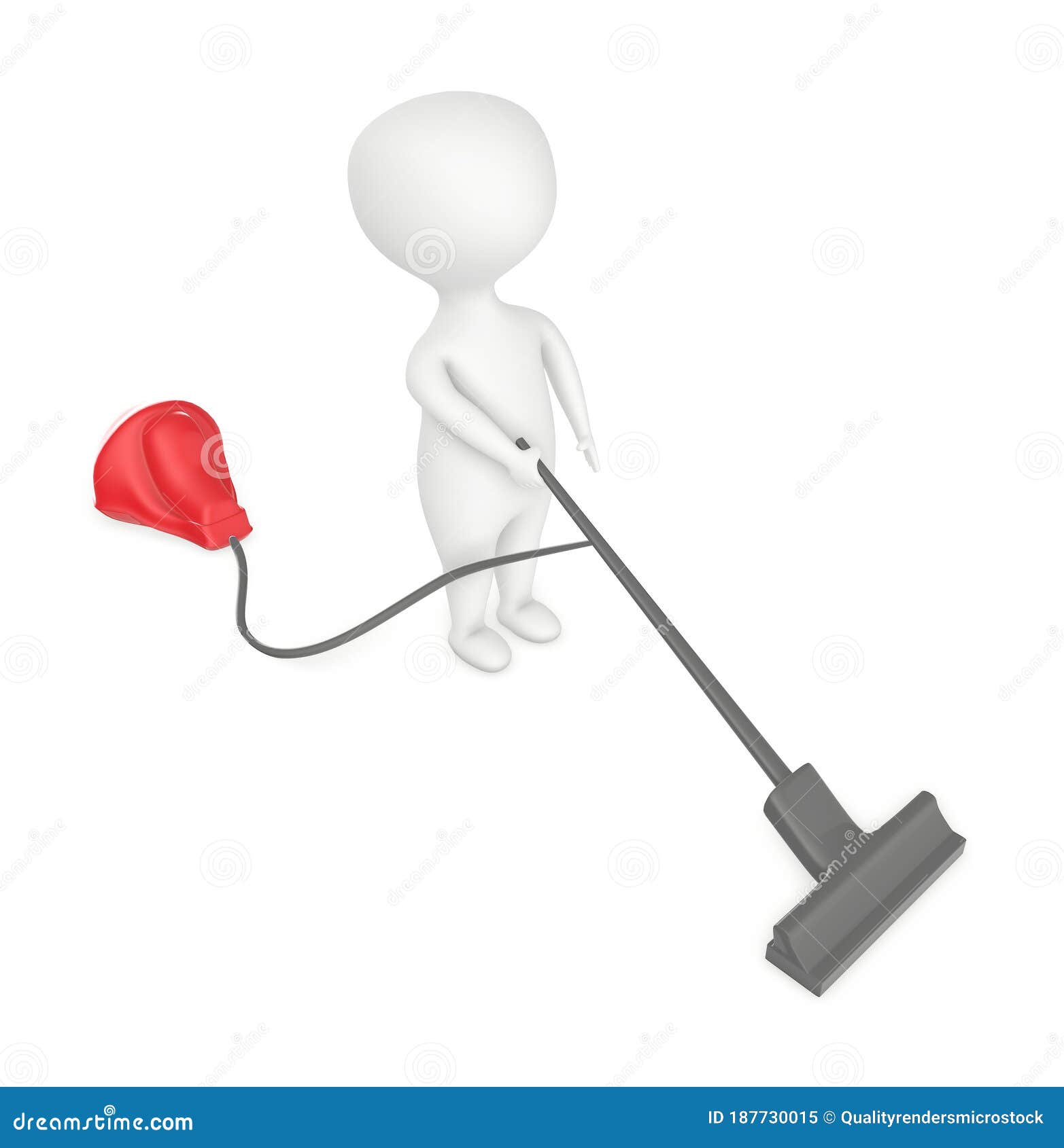 3d Character , Man Cleaning with Vaccum Cleaner Stock Illustration ...