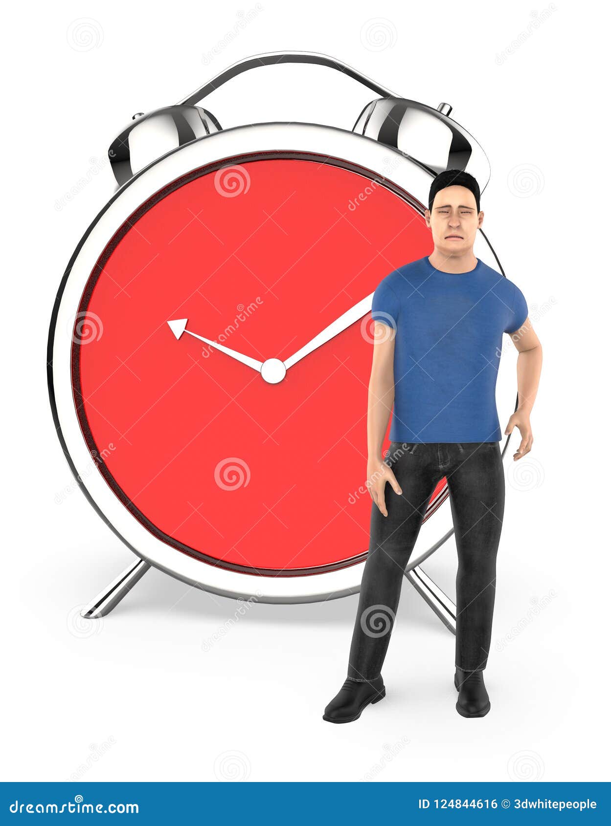 3d Character , Man and a Clock Stock Illustration - Illustration of ...