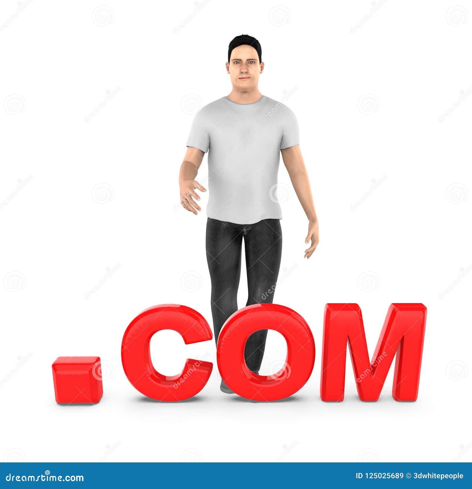 3d Character , Man - .com Text - Stock Illustration - Illustration of ...