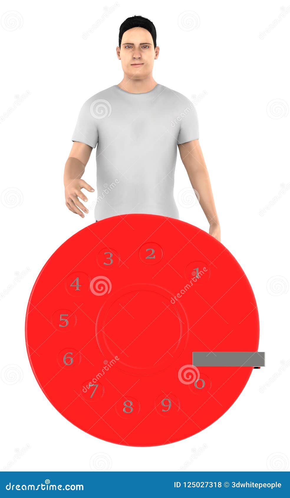 3d Character , Man and a Dialer Stock Illustration - Illustration of ...