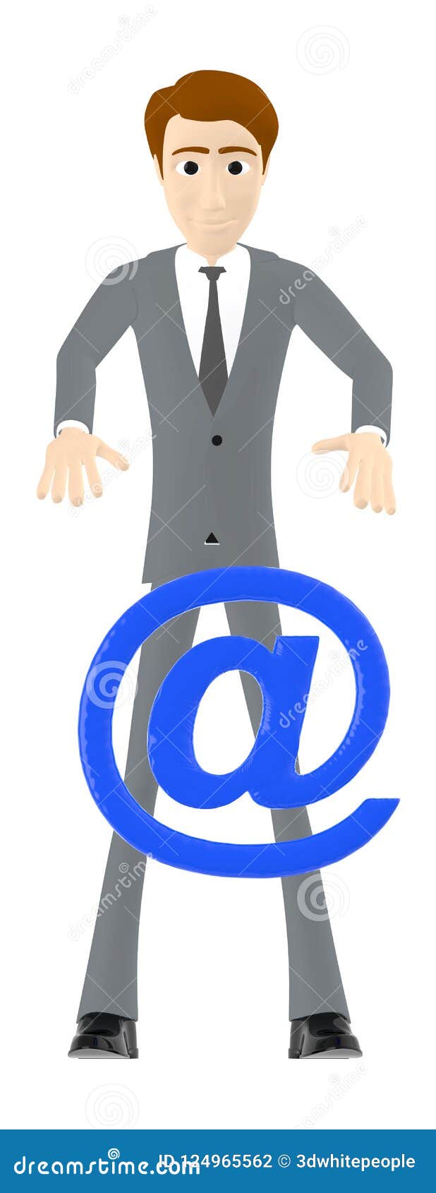 3d Character , Man and Email Sign Stock Illustration - Illustration of ...