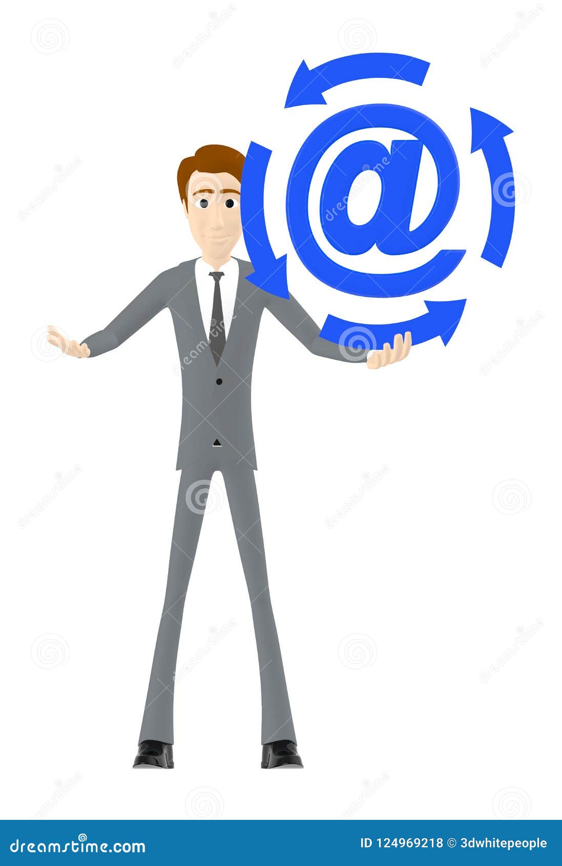 3d Character , Man and Email Sign Stock Illustration - Illustration of ...