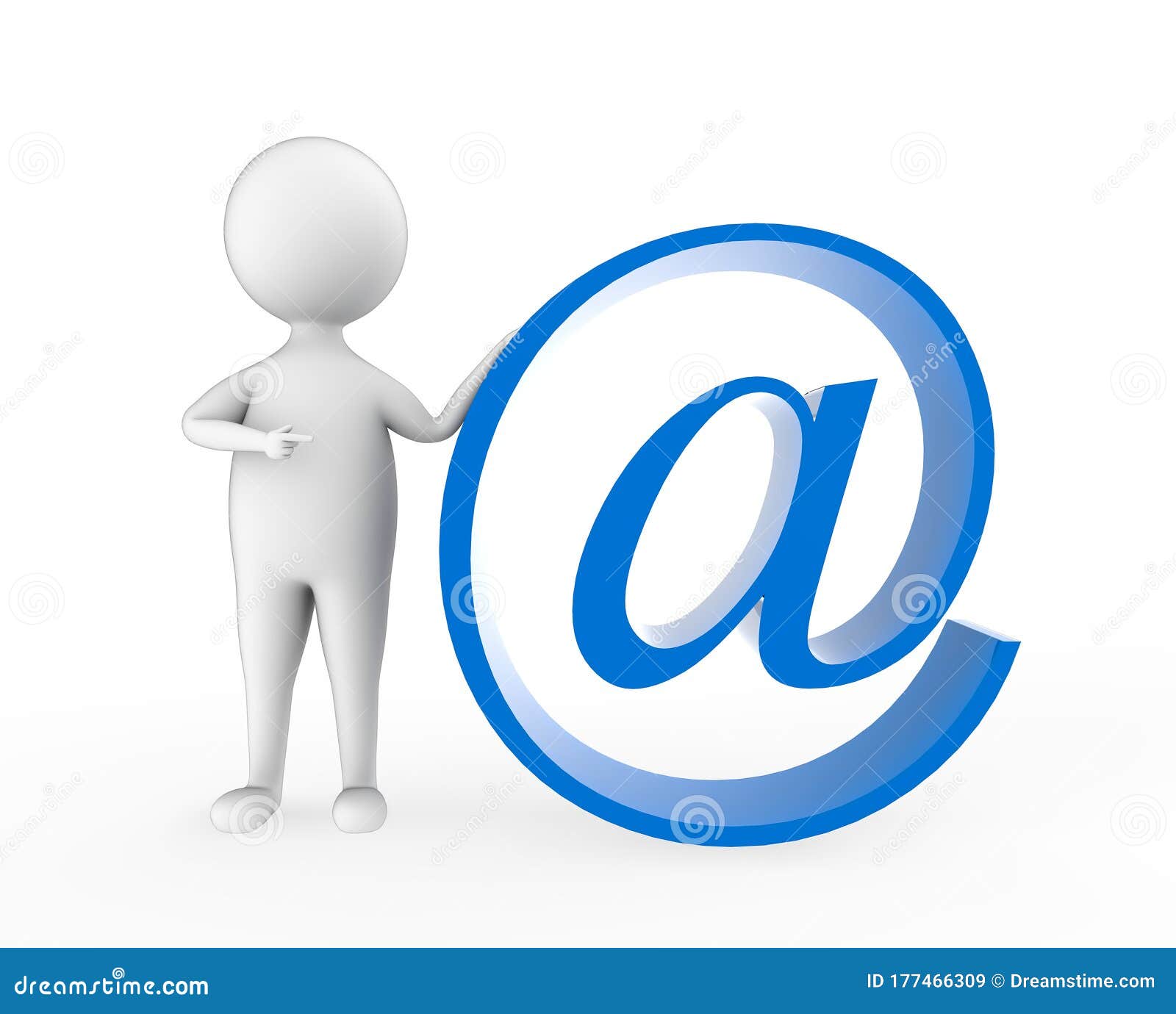 3d Character , Man and Email Sign Stock Illustration - Illustration of ...