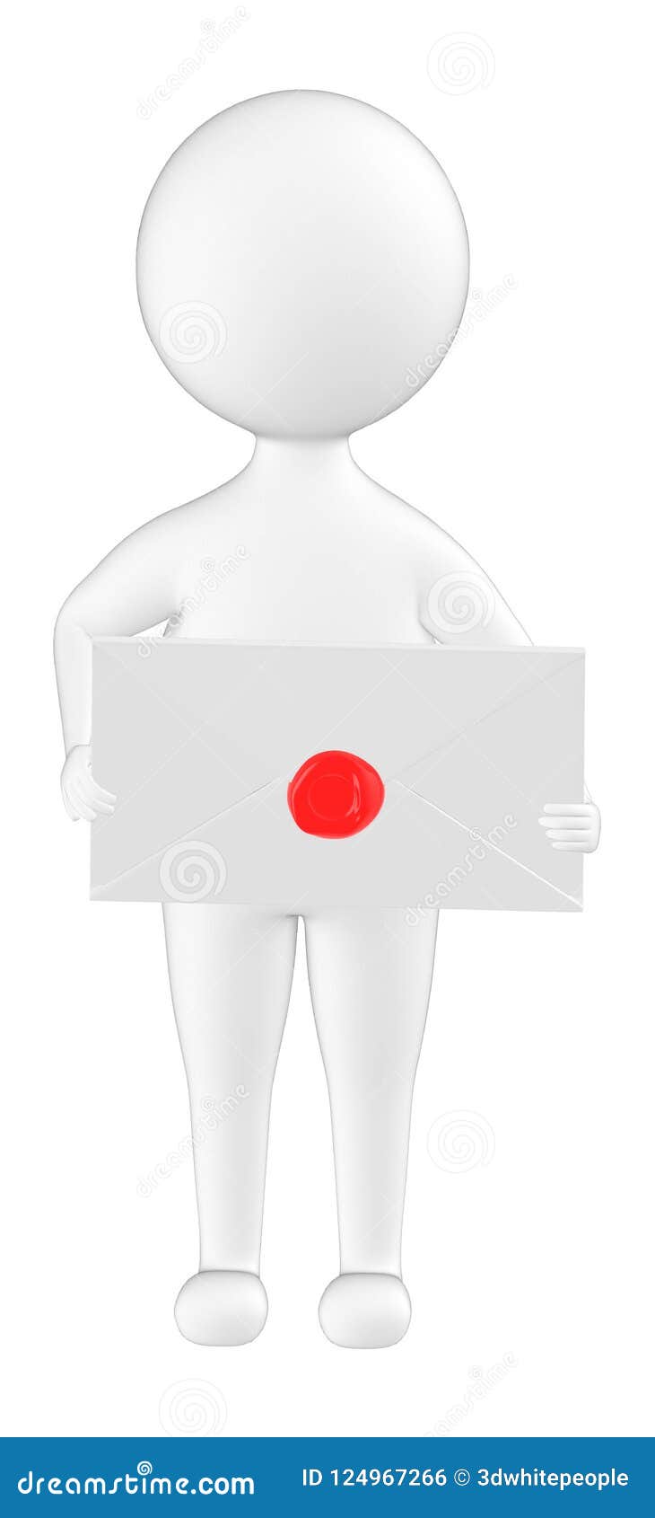 3d Character , Man with a Envelope Stock Illustration - Illustration of ...