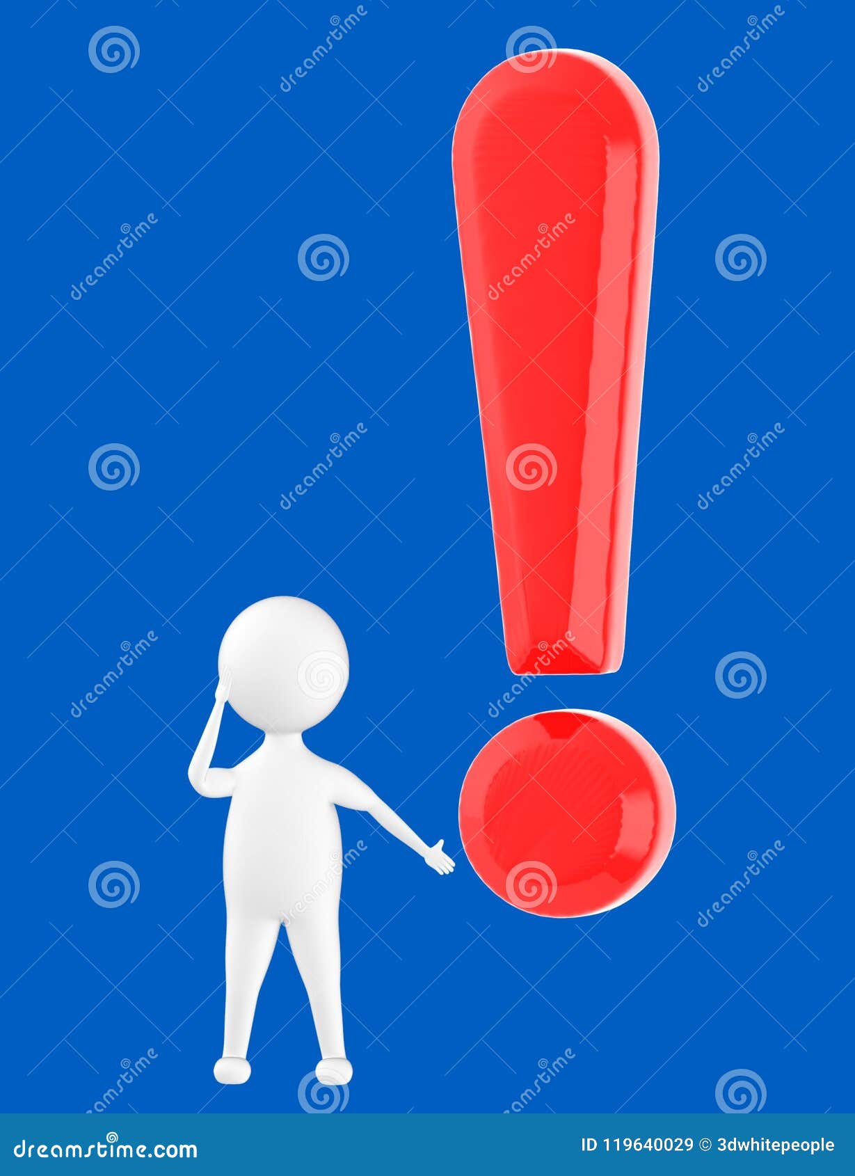 3d Character , Man and Exclamation Mark Stock Illustration ...