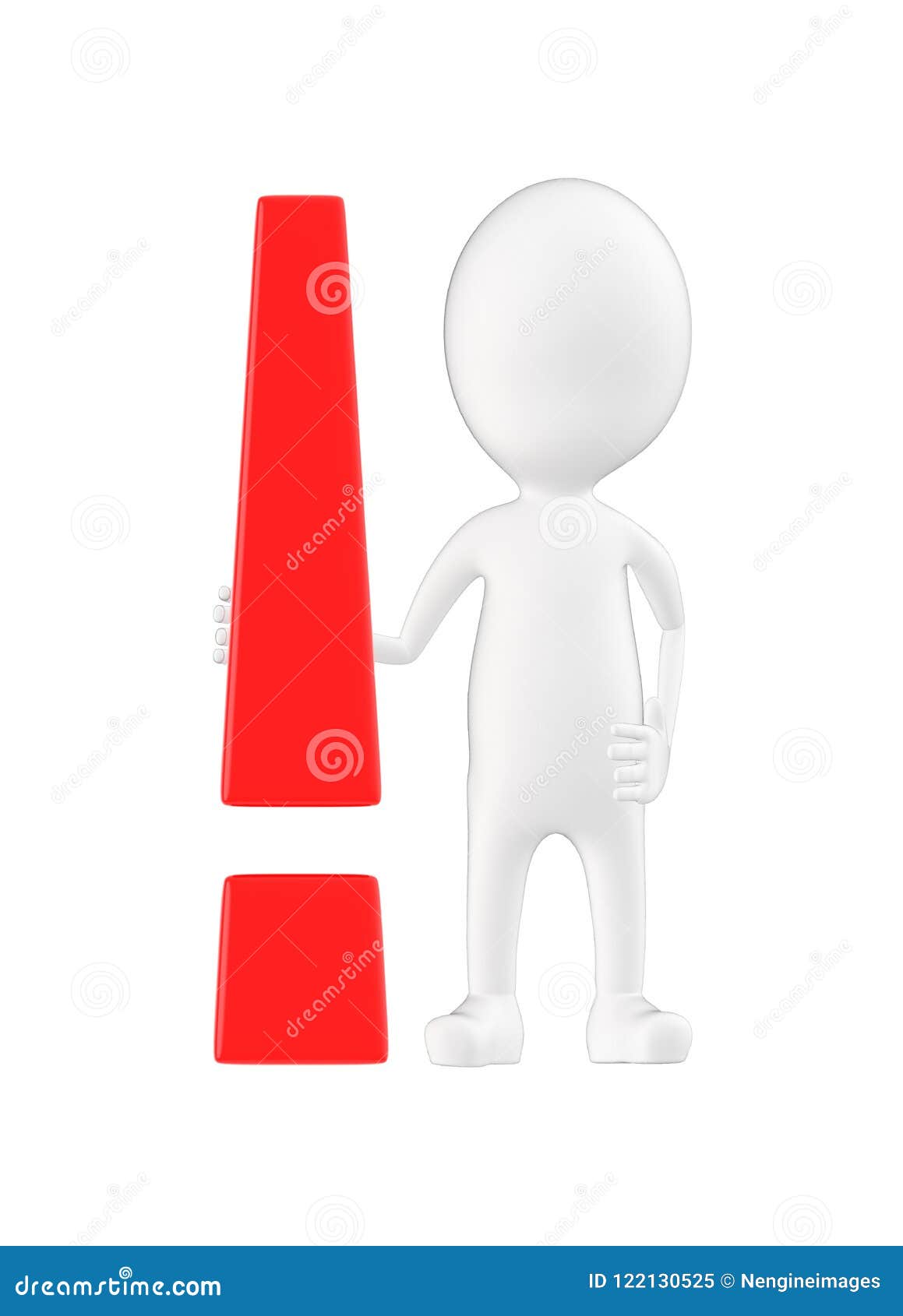 3d Character , Man and Exclamation Mark Stock Illustration ...