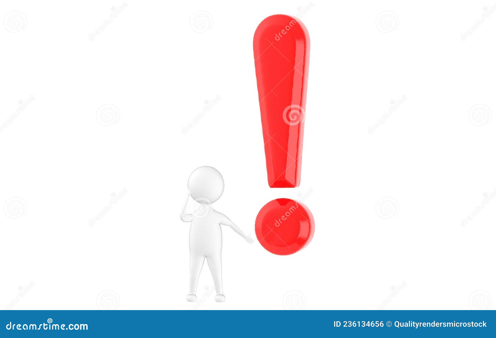 3d Character , Man and Exclamation Mark Stock Illustration ...