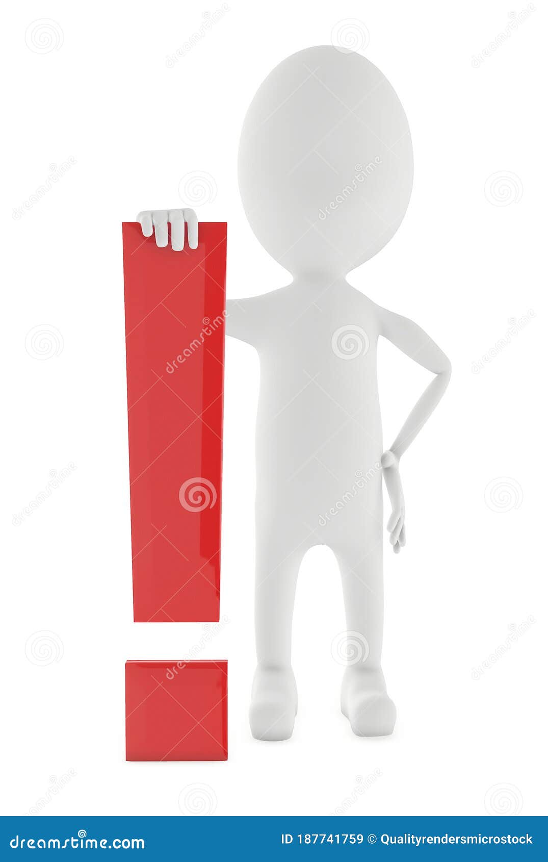 3d Character , Man and Exclamation Mark Stock Illustration ...
