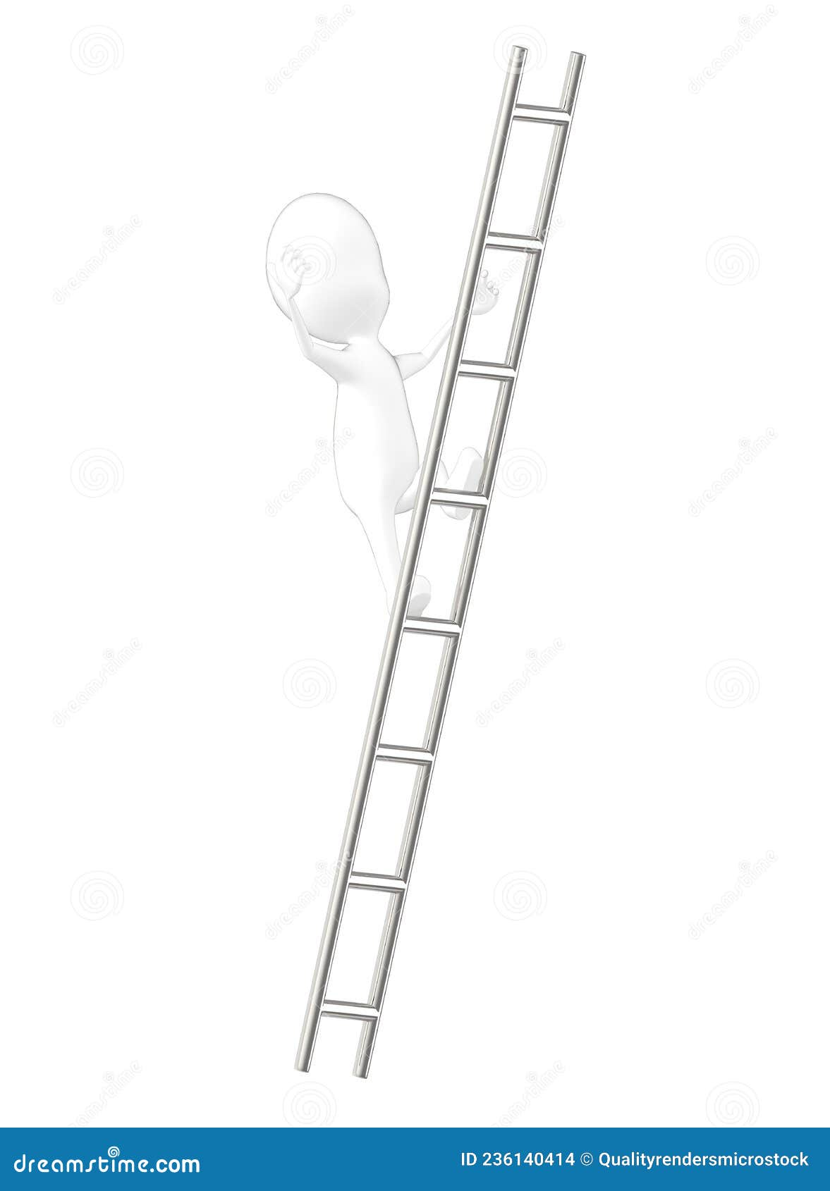 3d Character , Man Falling High from a Ladder Stock Illustration ...