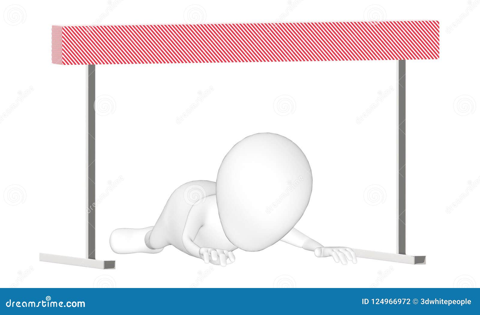 3d Character , Man Fell Under a Hurdle Stock Illustration ...