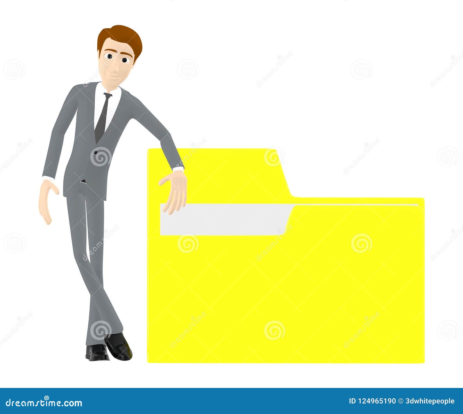 3d Character , Man and File Folder Stock Illustration - Illustration of ...