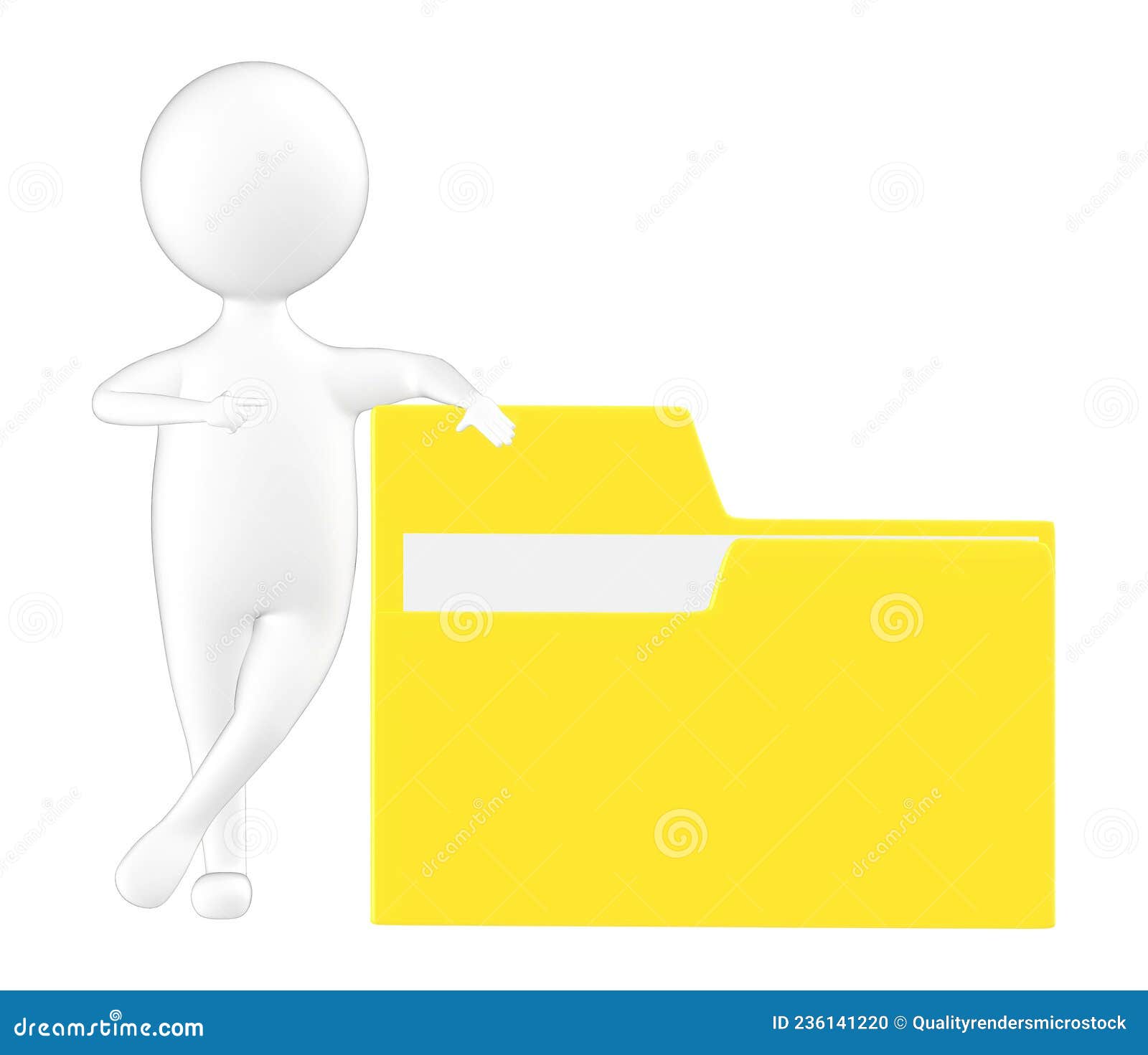3d Character , Man File Folder Stock Illustration - Illustration of ...