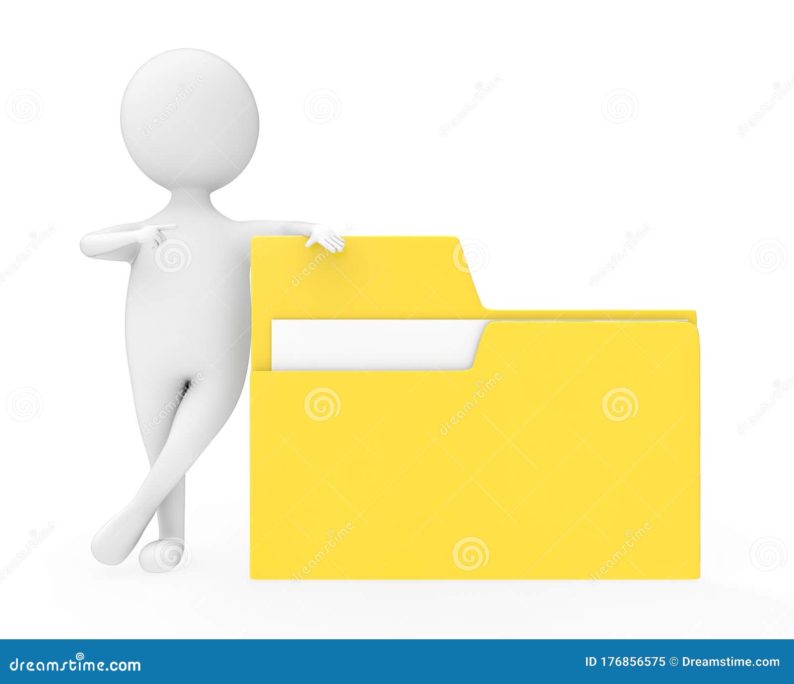 3d Character , Man File Folder Stock Illustration - Illustration of ...