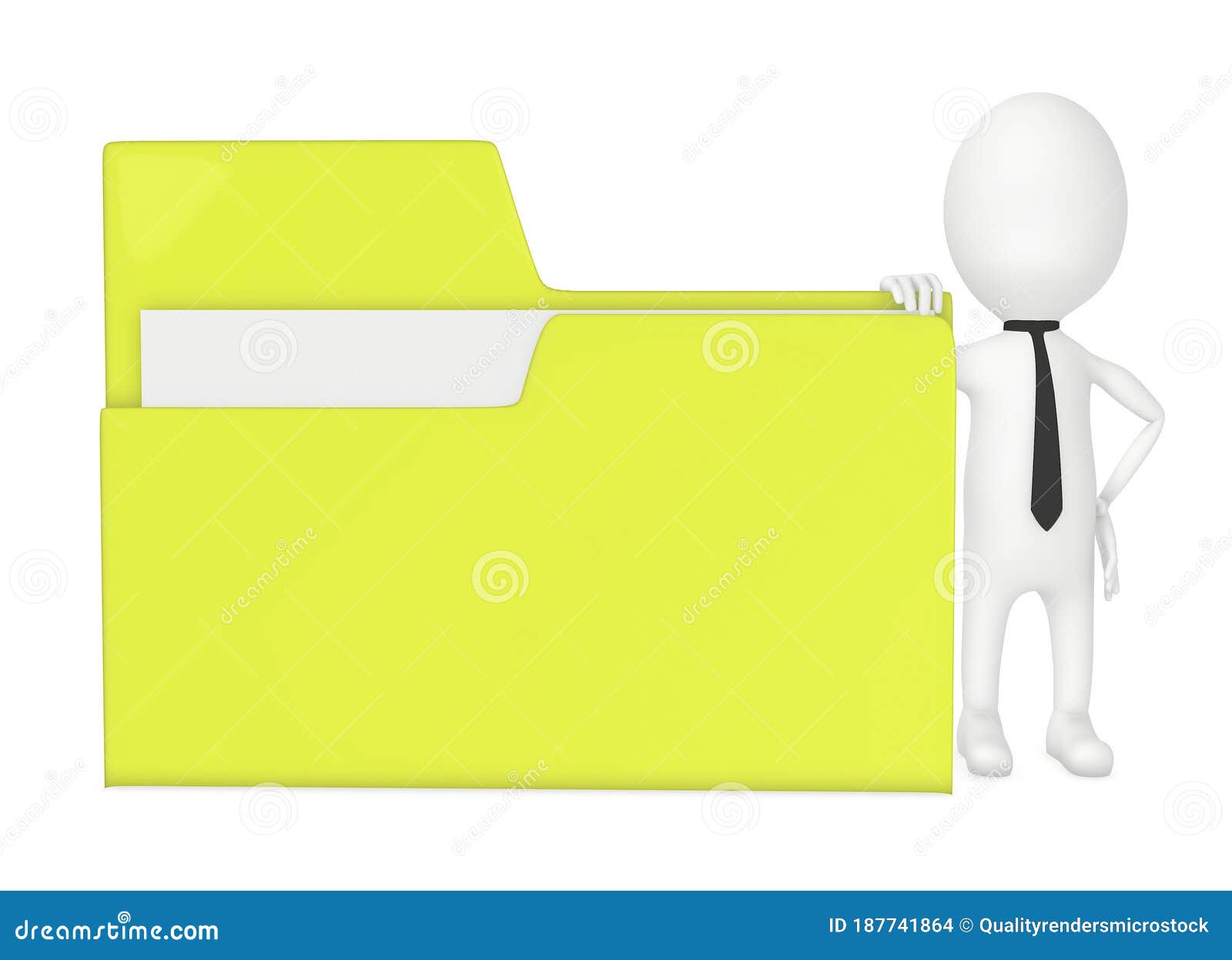 3d Character , Man File Folder Stock Illustration - Illustration of ...