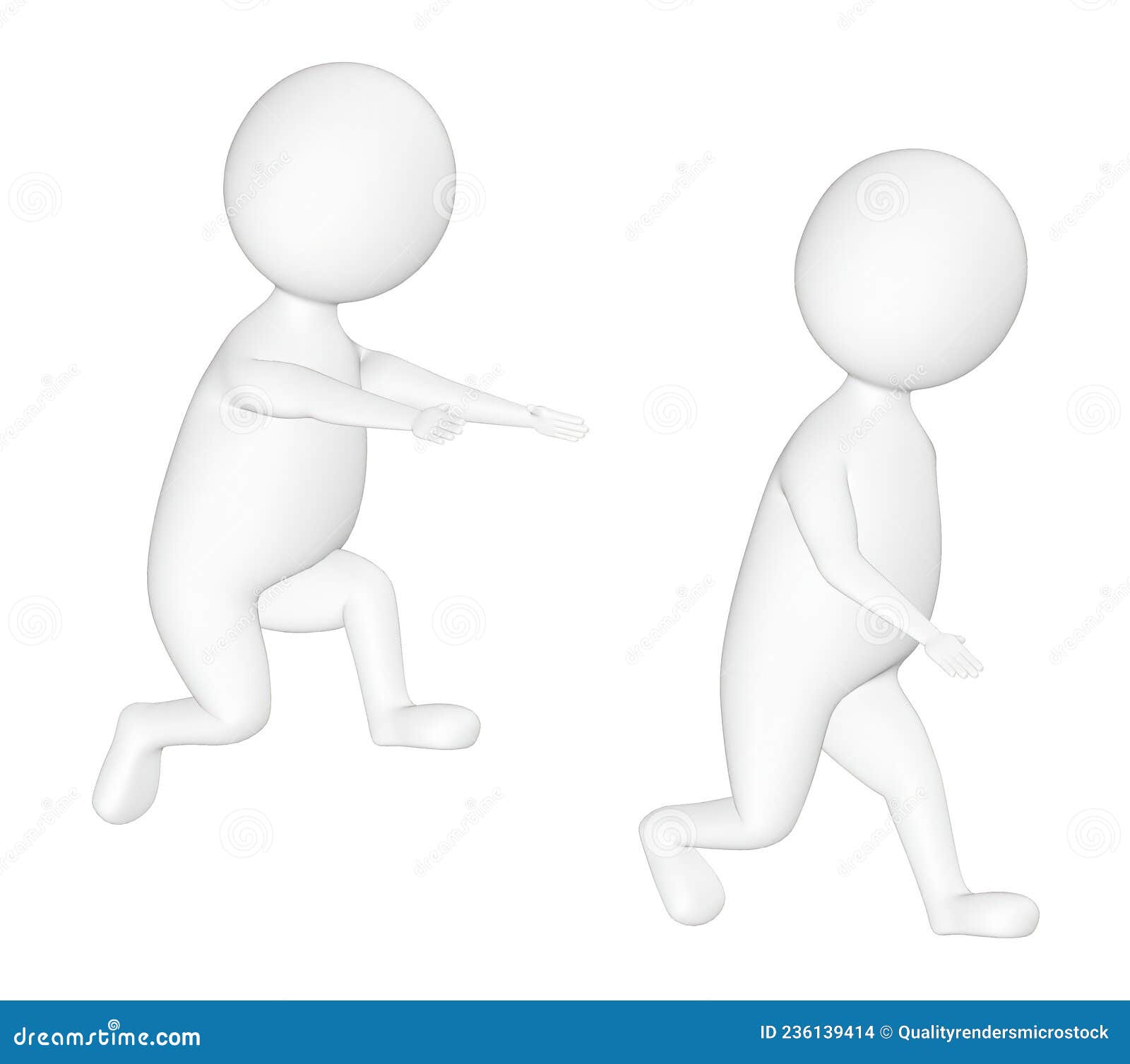 3d Character , Man Following Another Stock Illustration - Illustration ...