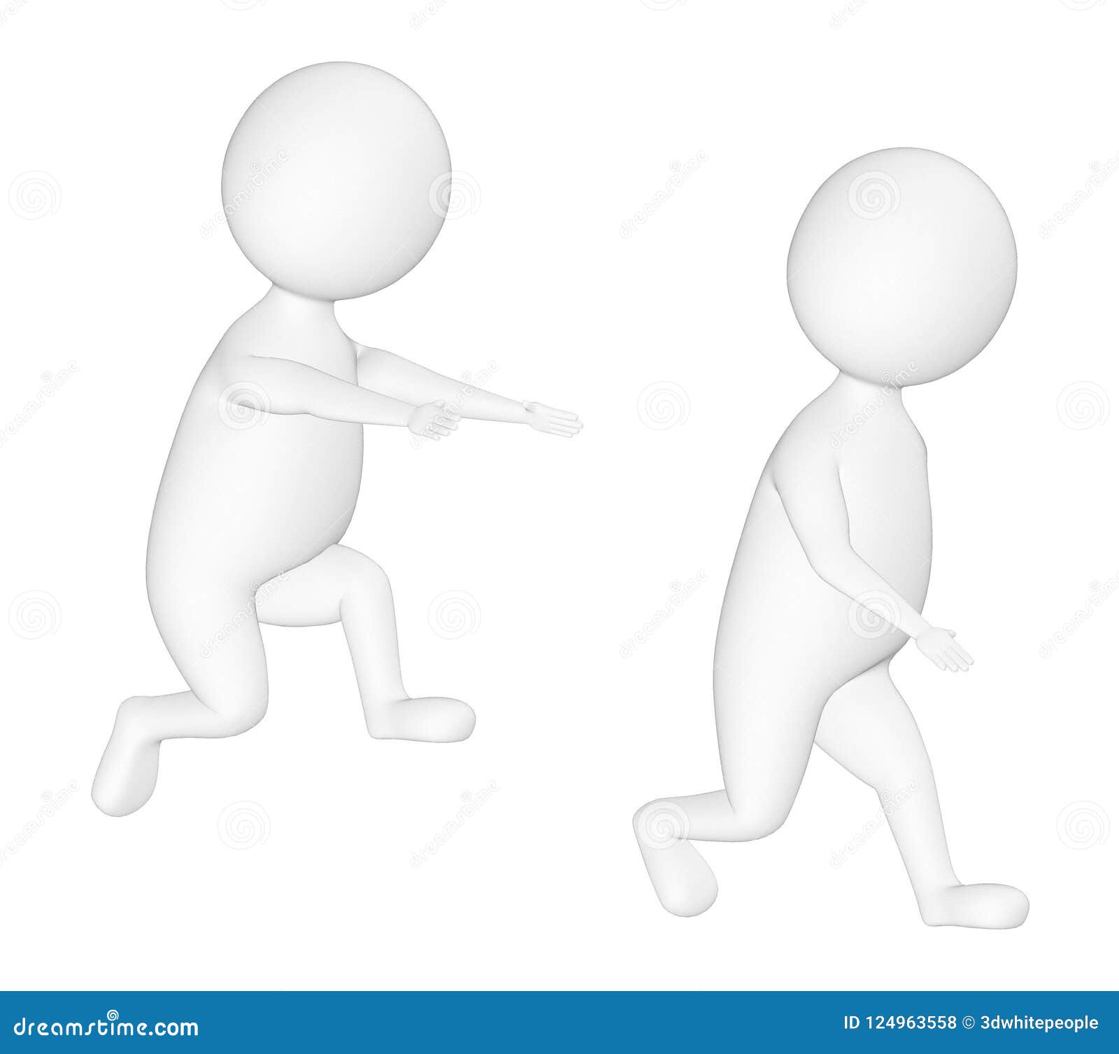 3d Character , Man Following Another Stock Illustration - Illustration ...