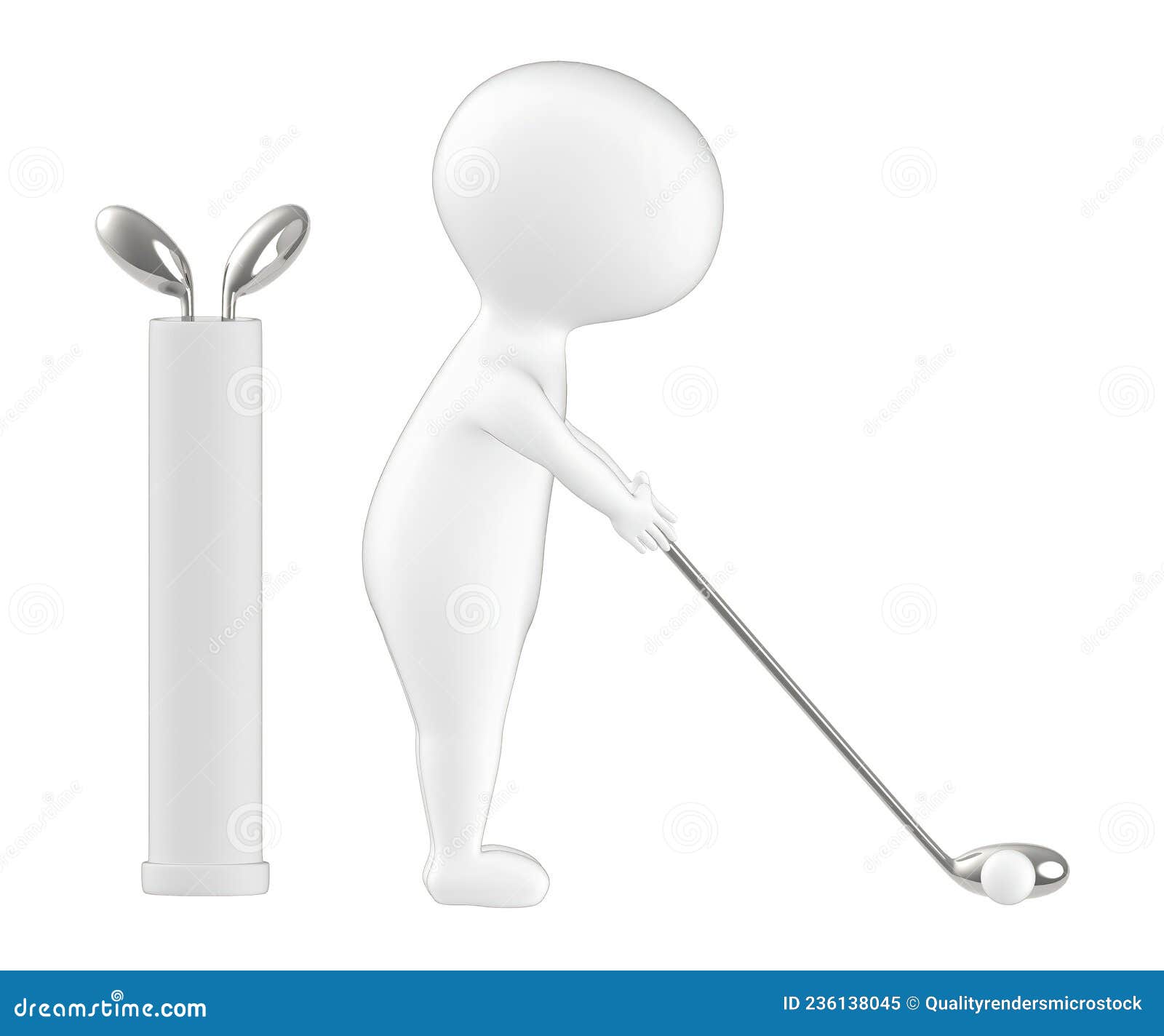 3d Character , Man Golf Player Stock Illustration - Illustration of ...