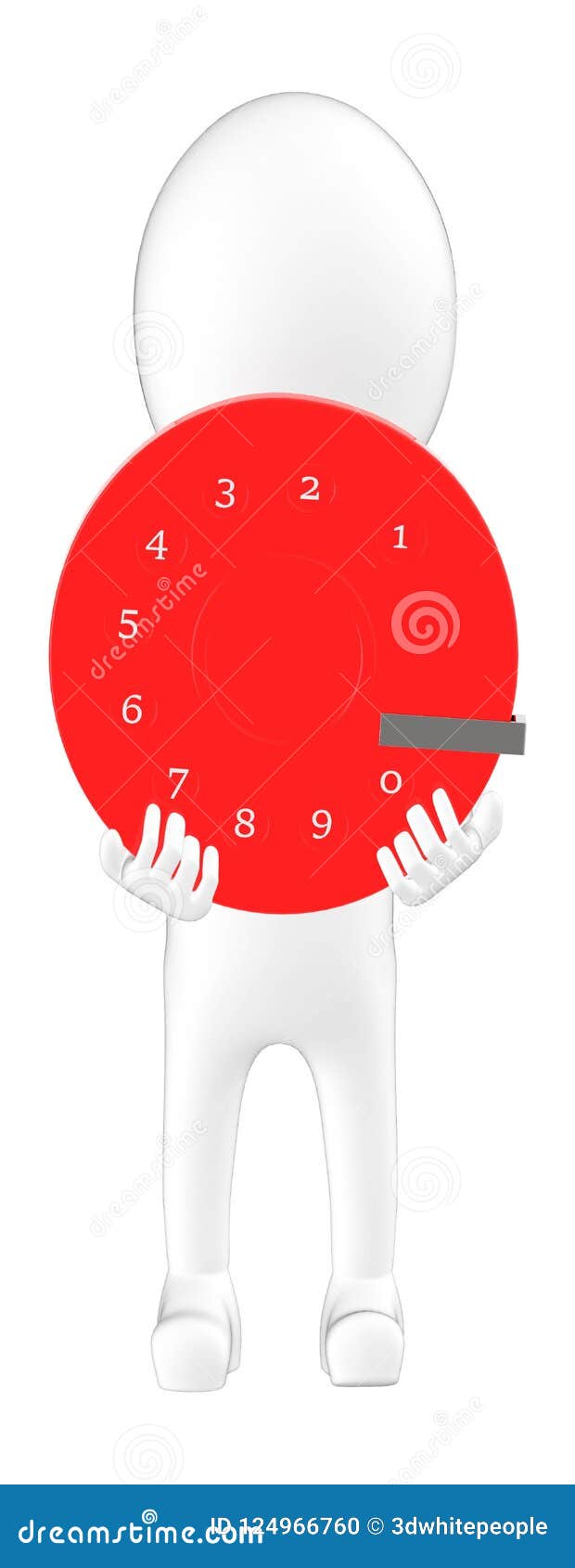 3d Character , Man Holding a Dialer Stock Illustration - Illustration ...