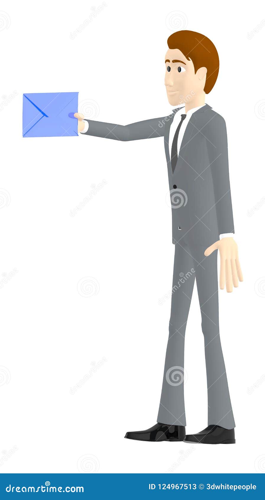 3d Character , Man Holding a Envelope Stock Illustration - Illustration ...