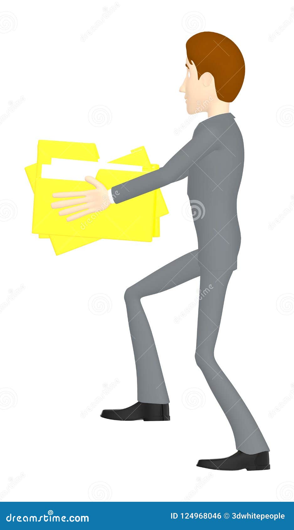 3d Character , Man Holding a File Folder in His Hands Stock ...