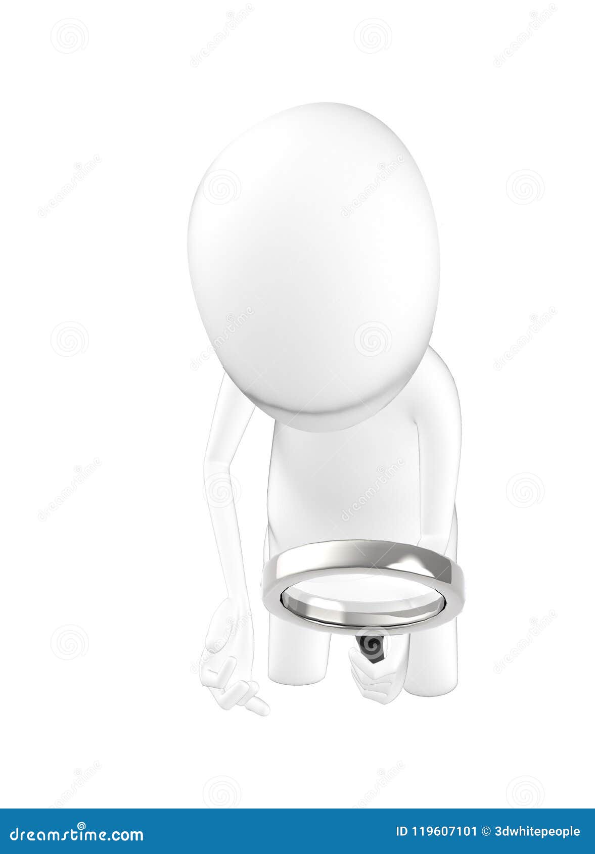 3d Red Man Holding A Magnifier Glass Royalty-Free Stock Image ...