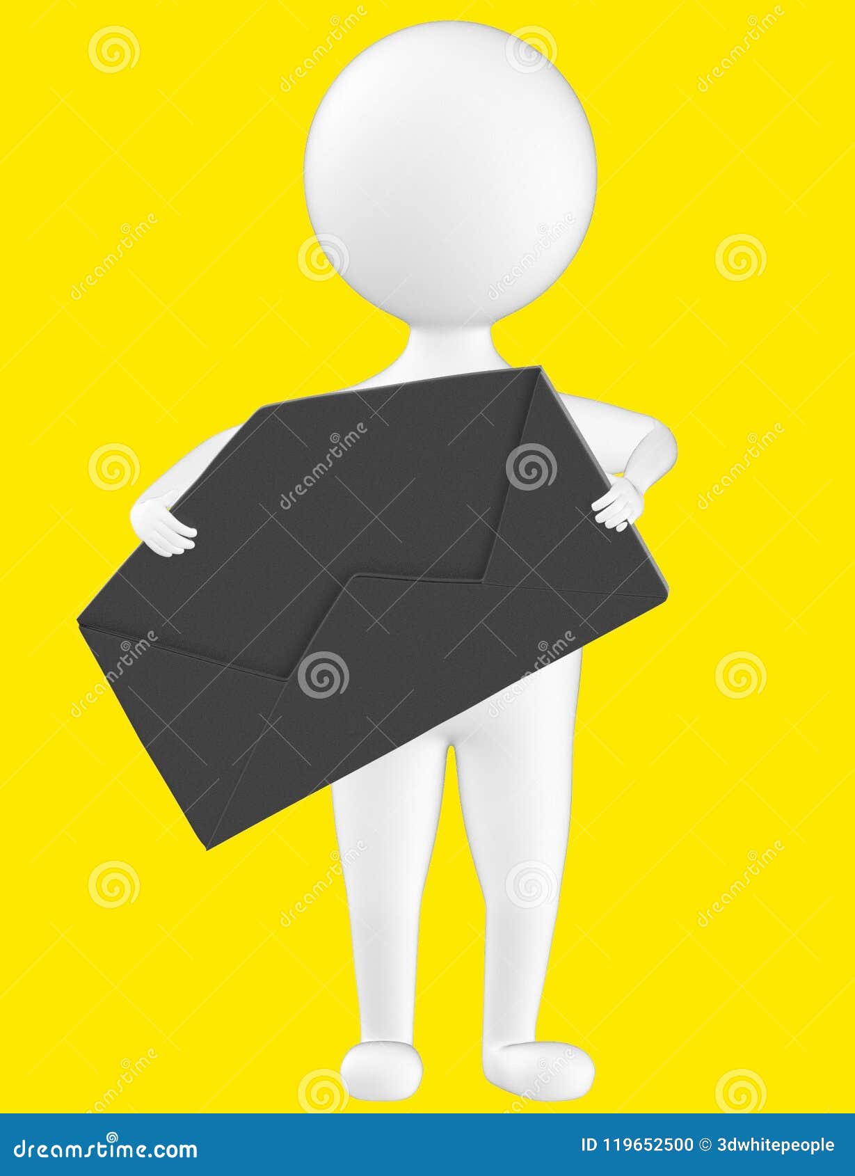 3d Character , Man Holding a Opened Envelope Stock Illustration ...