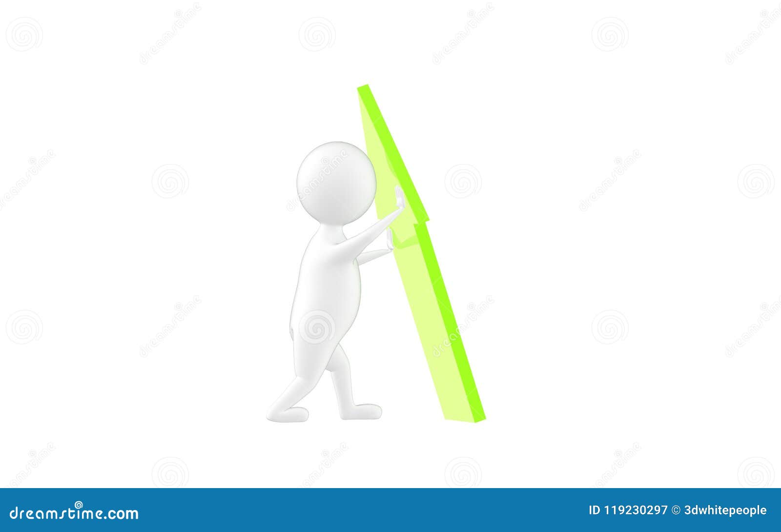3d Character , Man Lifting Up Arrow Stock Illustration - Illustration ...