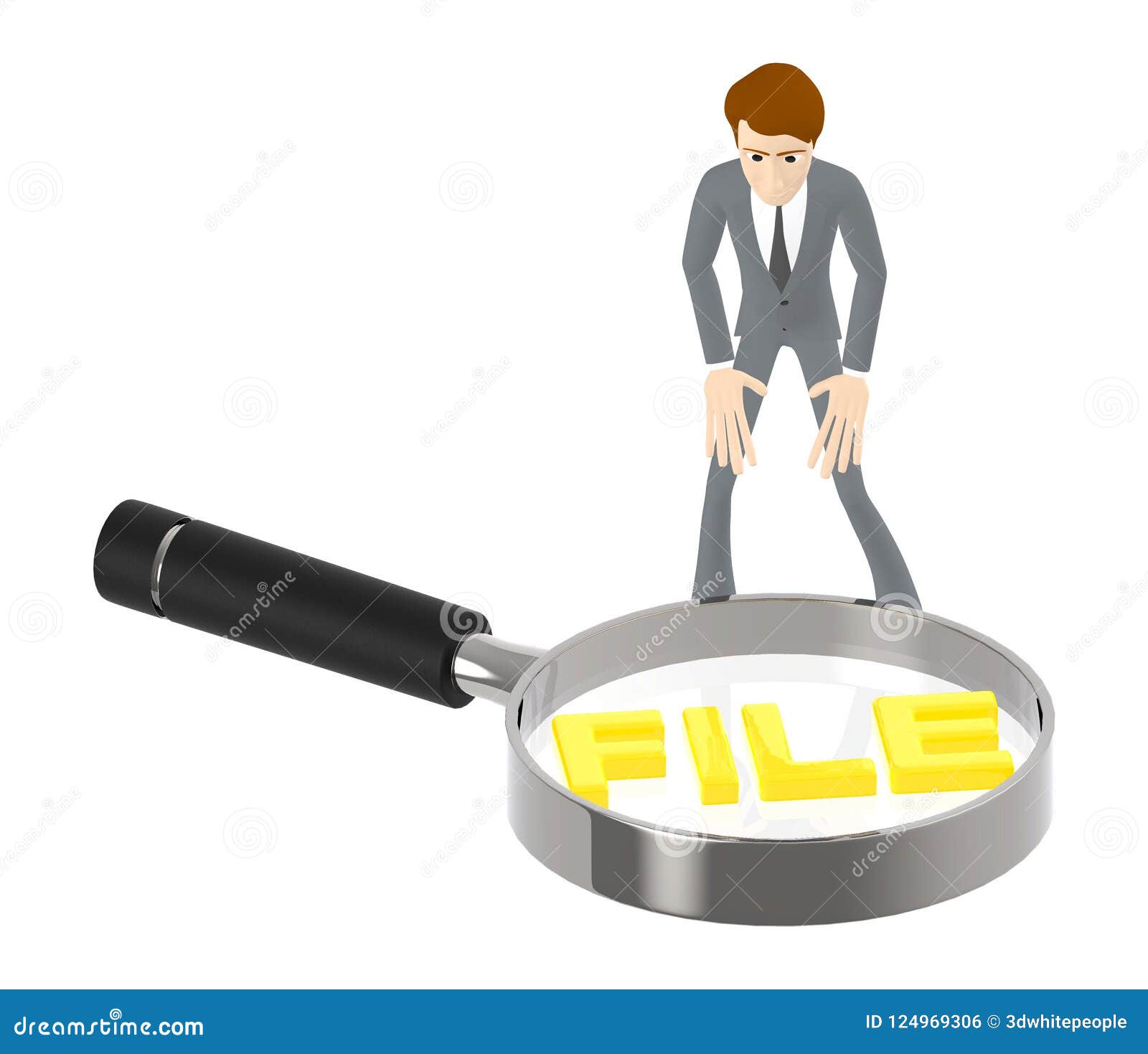3d Character , Man , Magnifier and File Text Stock Illustration ... 3d Character , Man , Magnifier and File Text Stock Illustration ...