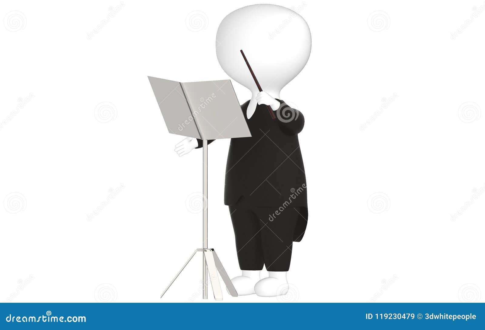 3d Character , Man Music Conductor Stock Illustration - Illustration of ...