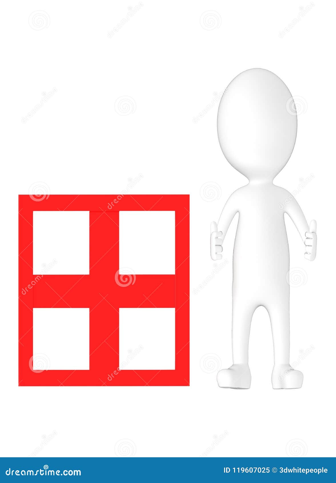 3d Character , Man and Plus Sign Stock Illustration - Illustration of ...