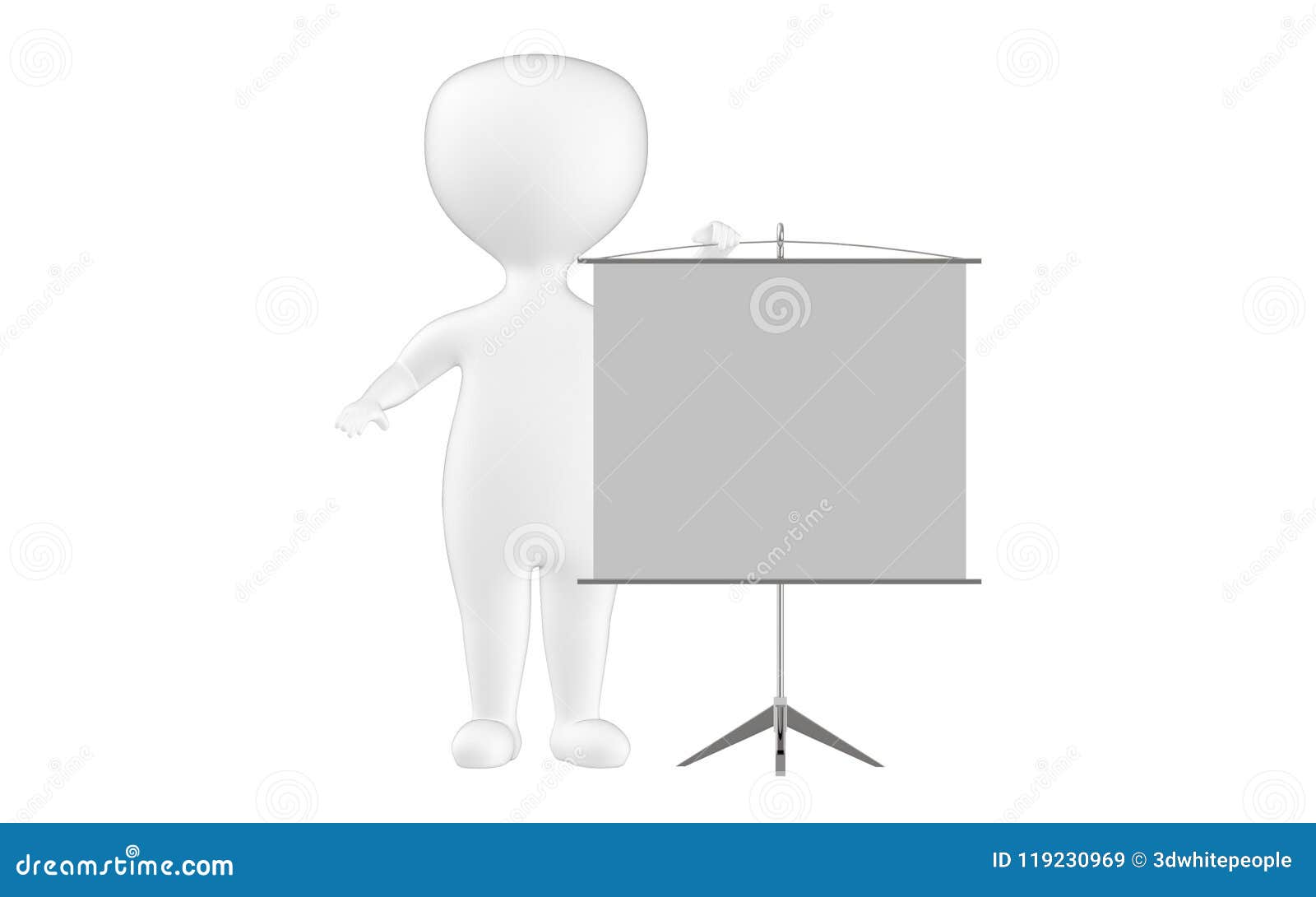 3d Character , Man and Presentation Board Stock Illustration ...